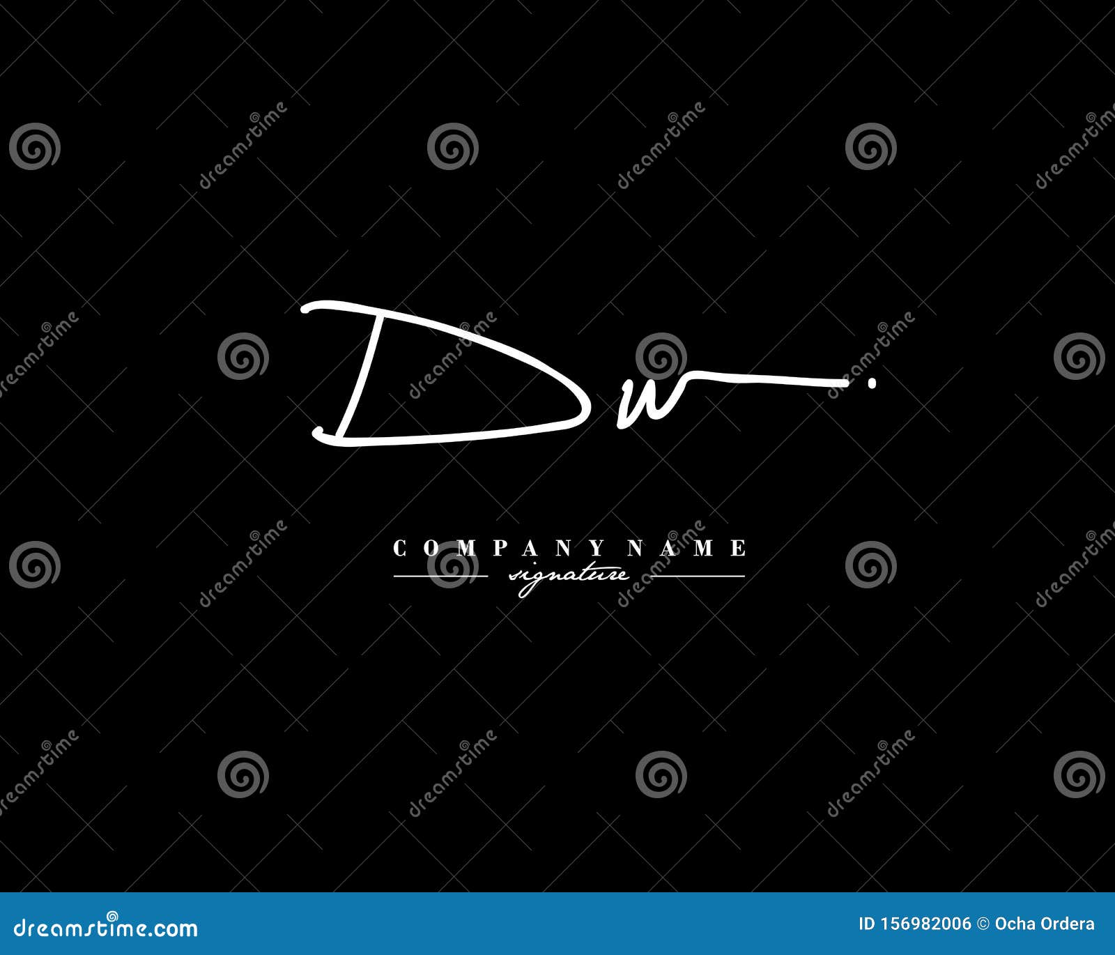 DW Signature Initial Logo Template Vector. Initial Signature Logo ...