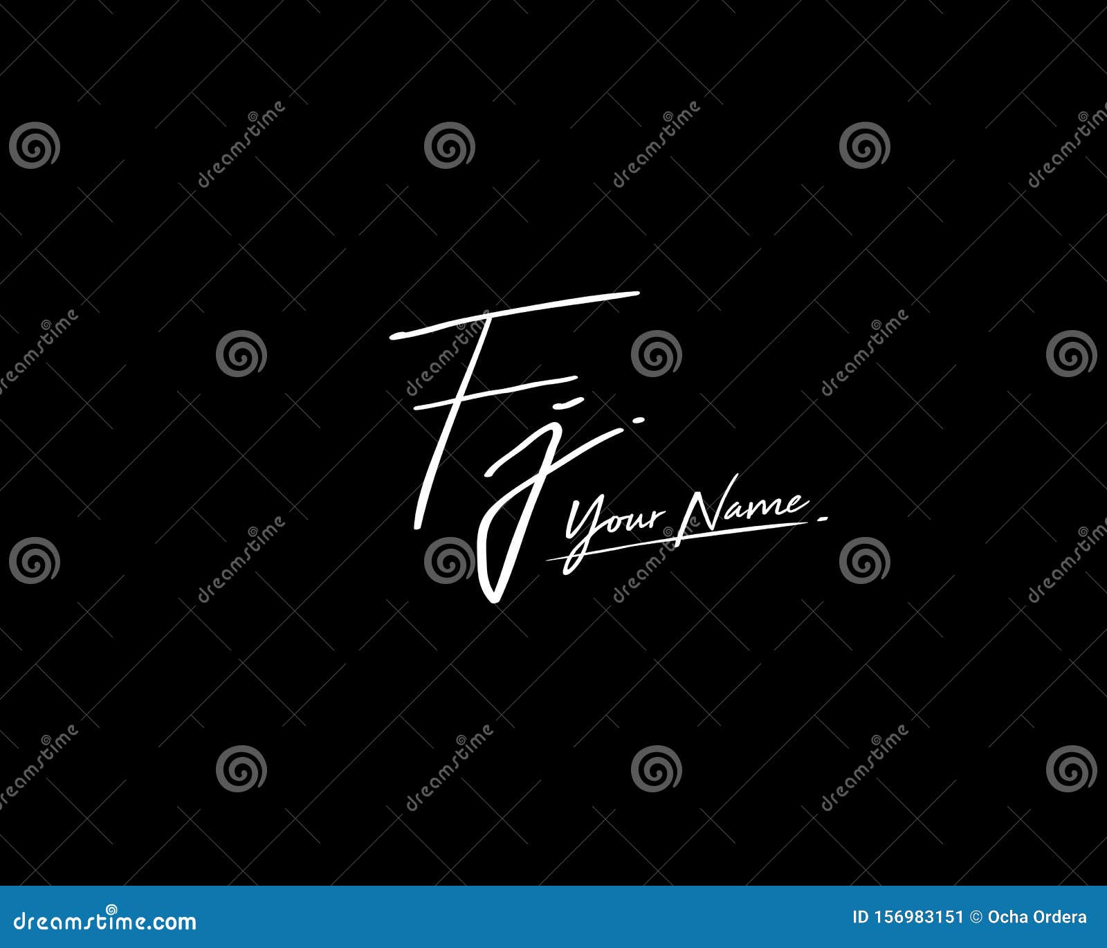 FJ Signature Initial Logo Template Vector. Initial Signature Logo ...