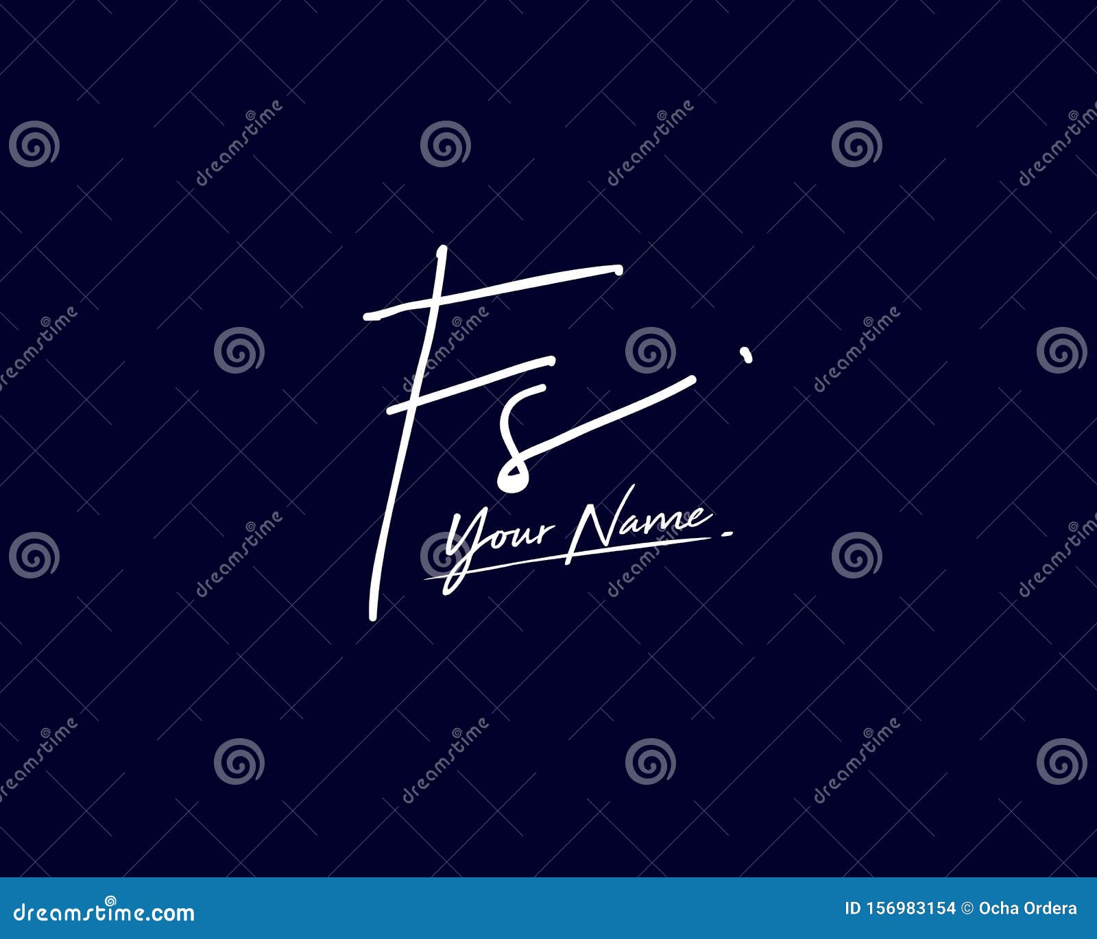 FS Signature Initial Logo Template Vector. Initial Signature Logo ...