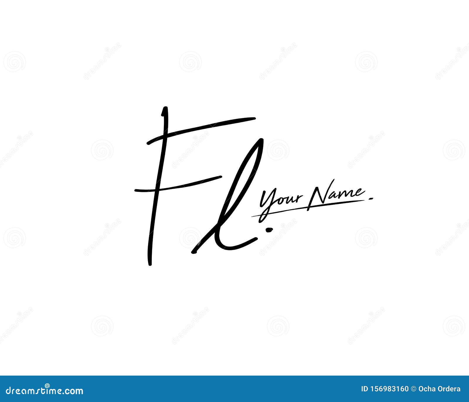FL Signature Initial Logo Template Vector. Initial Signature Logo ...