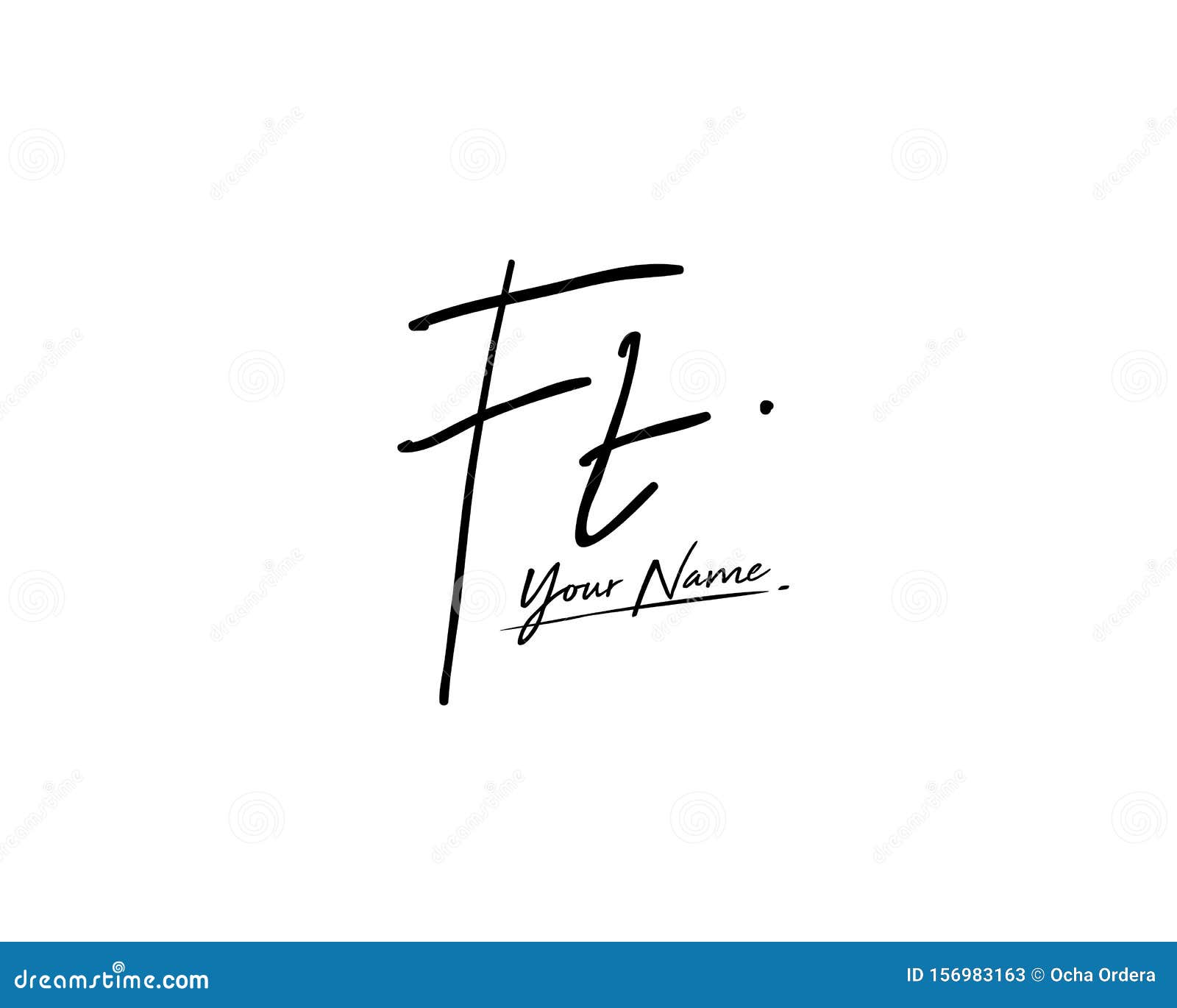 FT Signature Initial Logo Template Vector. Initial Signature Logo ...