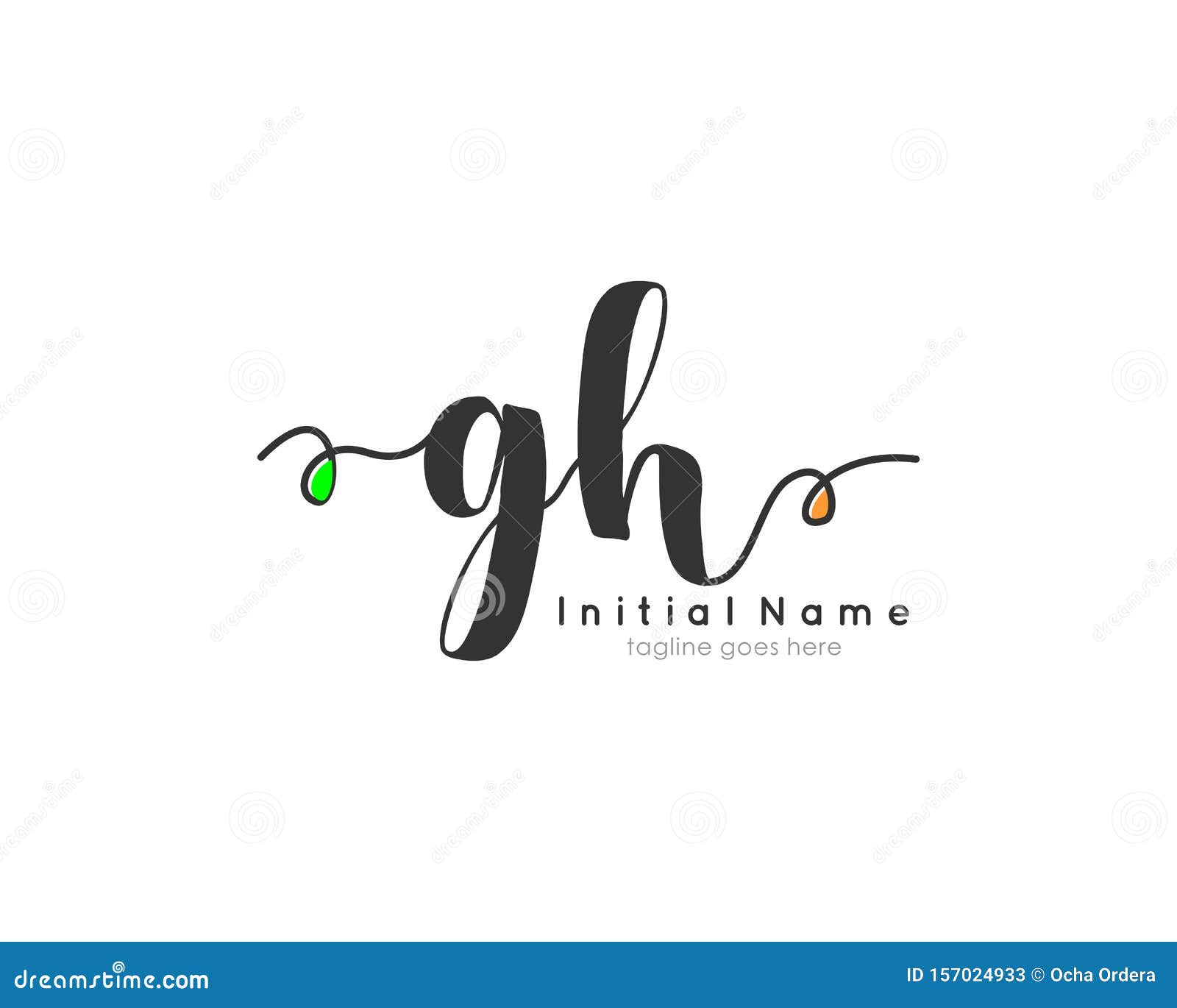 GH Signature Initial Logo Template Vector. Initial Signature Logo ...
