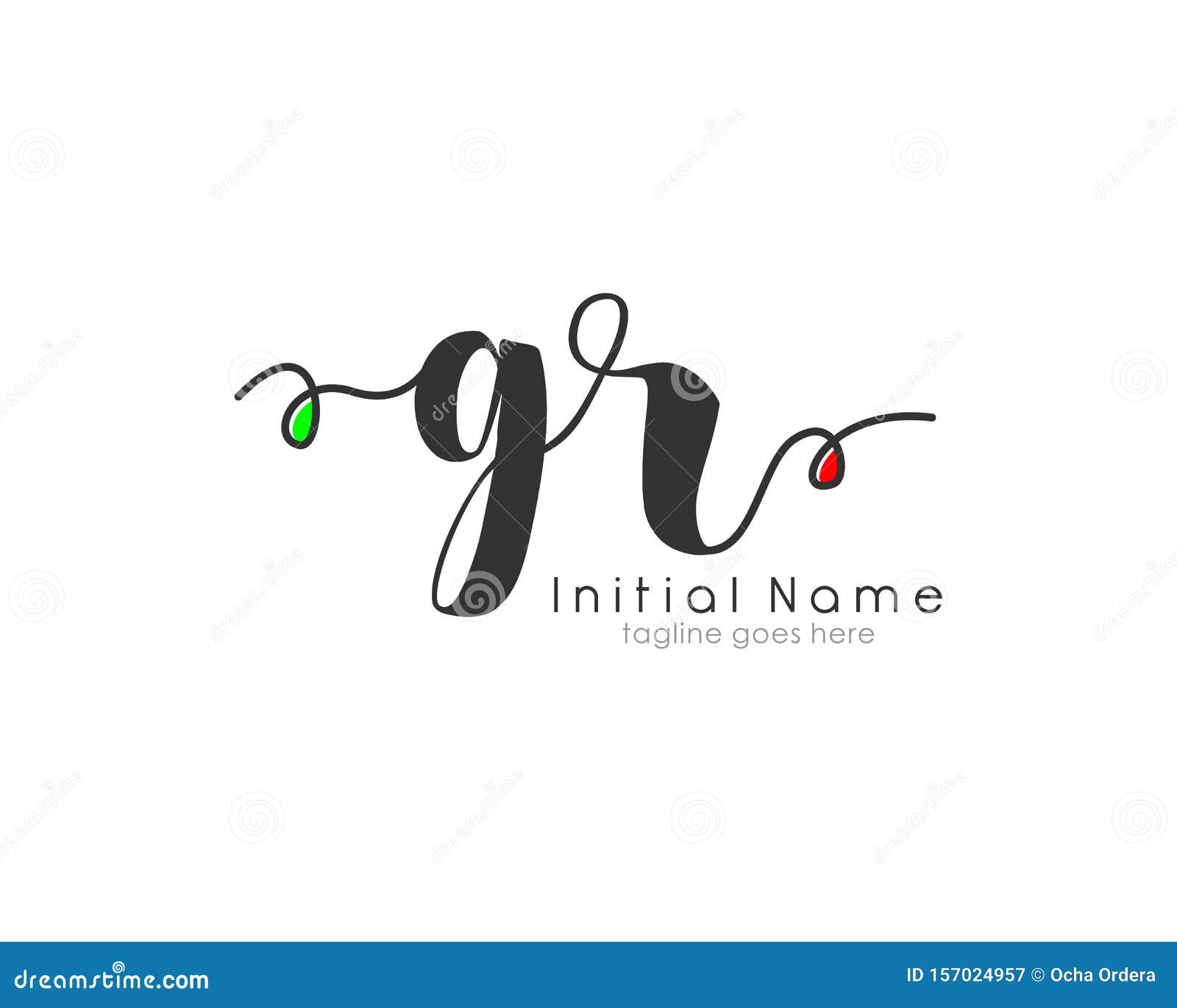 GR Signature Initial Logo Template Vector. Initial Signature Logo ...