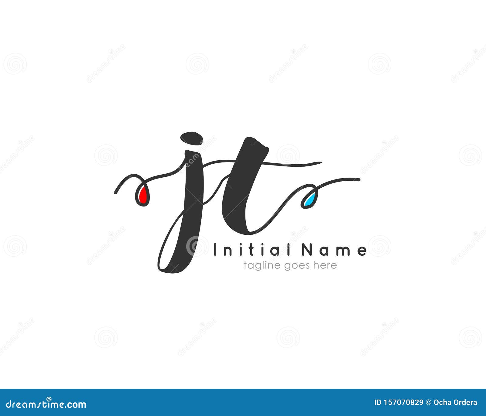 JT Signature Initial Logo Template Vector. Initial Signature Logo ...