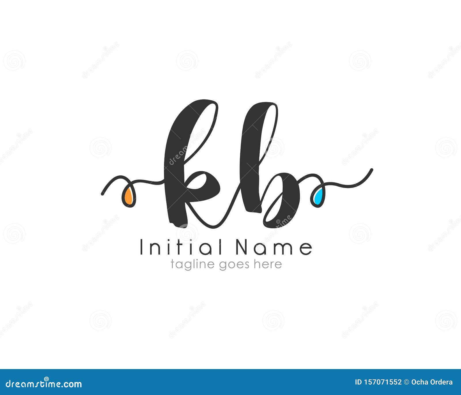 KB Signature Initial Logo Template Vector. Initial Signature Logo ...