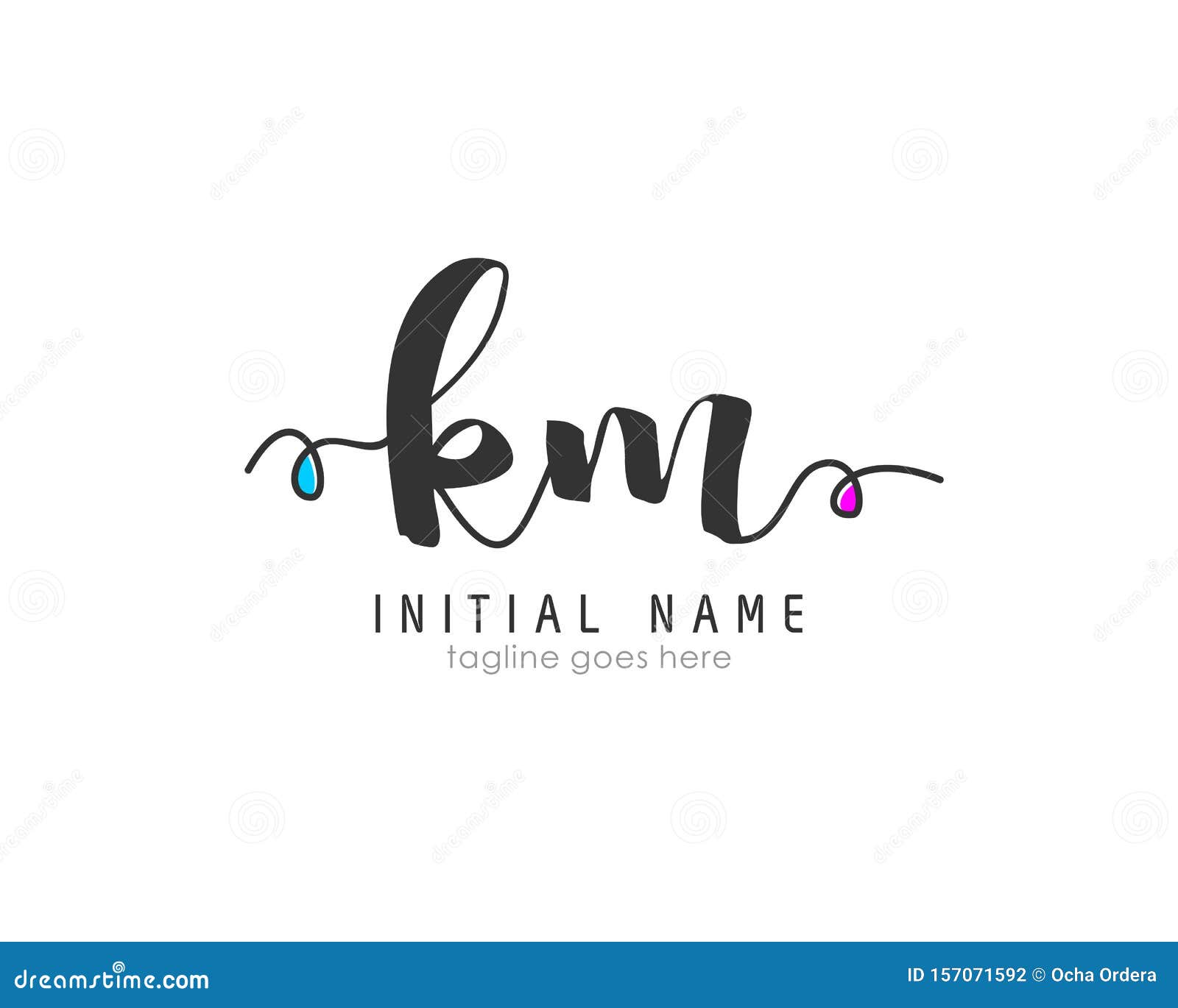 KM Signature Initial Logo Template Vector. Initial Signature Logo ...