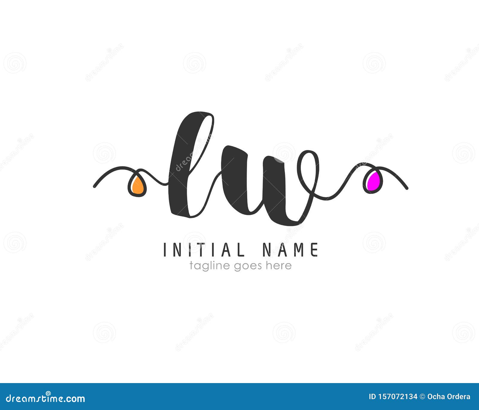 LW Signature Initial Logo Template Vector. Initial Signature Logo ...