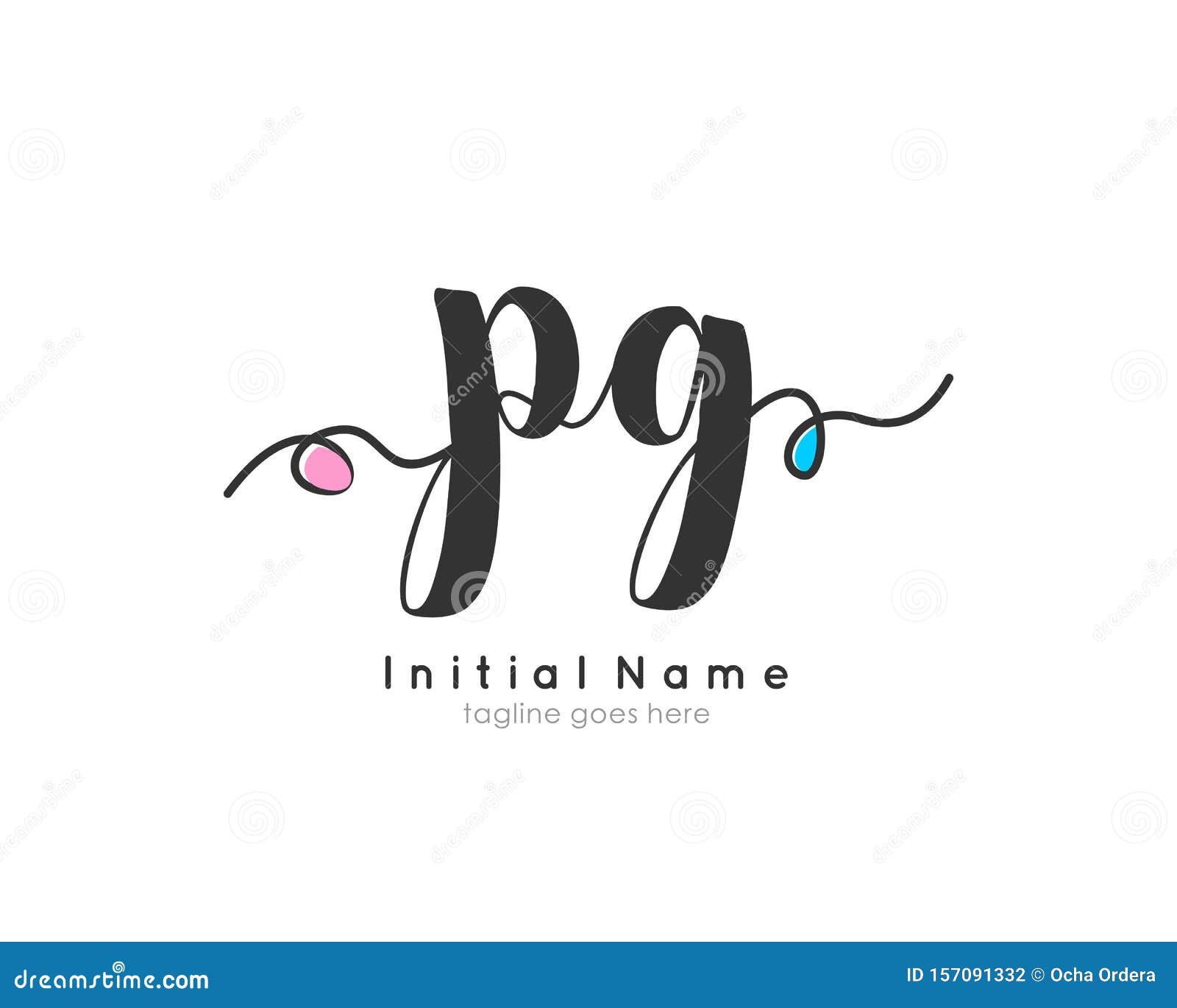 PG Signature Initial Logo Template Vector. Initial Signature Logo ...