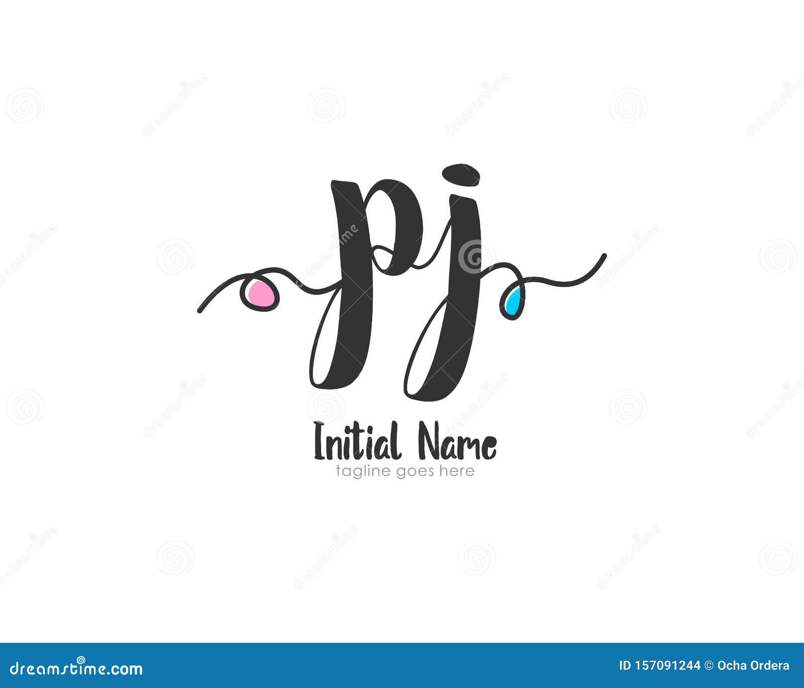 PJ Signature Initial Logo Template Vector. Initial Signature Logo ...