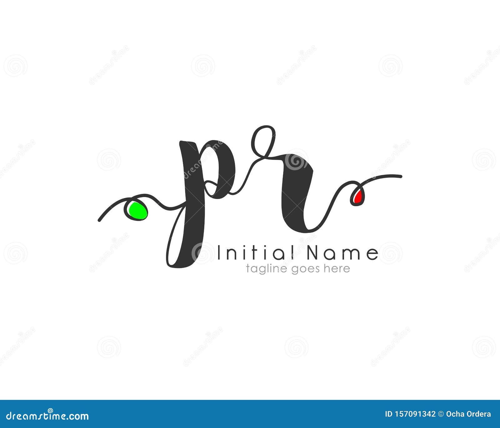 PR Signature Initial Logo Template Vector. Initial Signature Logo ...