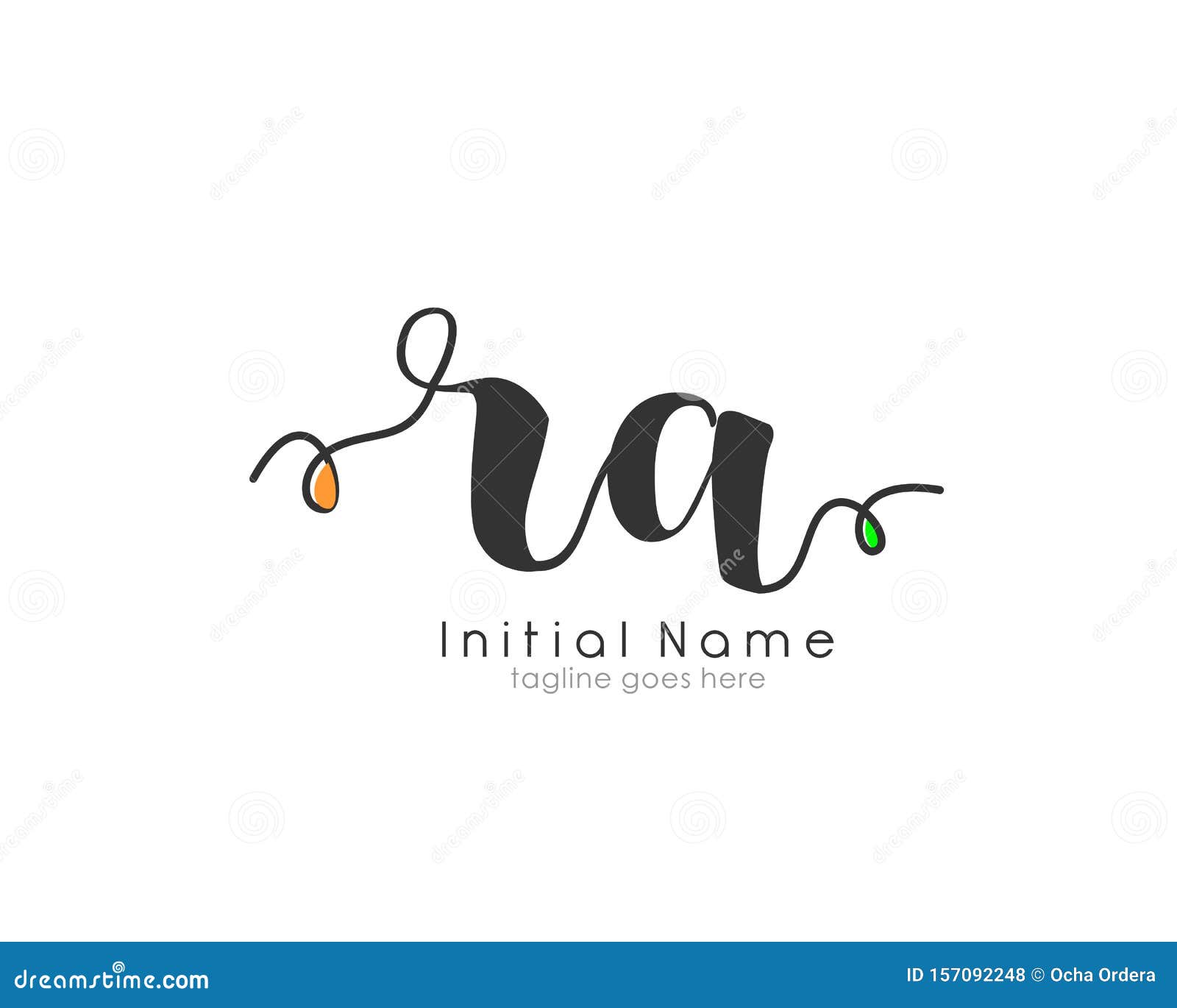 RA Signature Initial Logo Template Vector. Initial Signature Logo ...