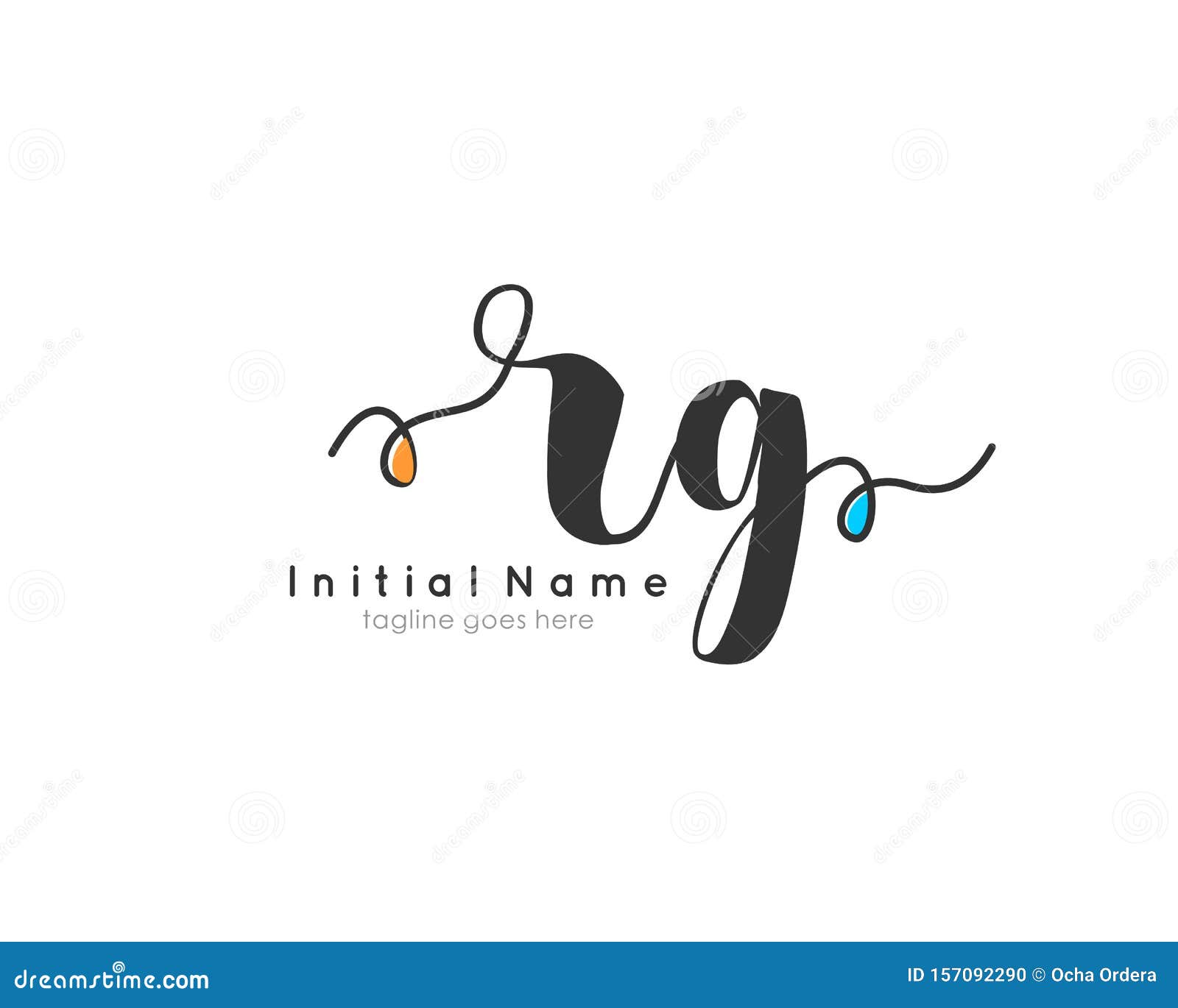 RG Signature Initial Logo Template Vector. Initial Signature Logo ...