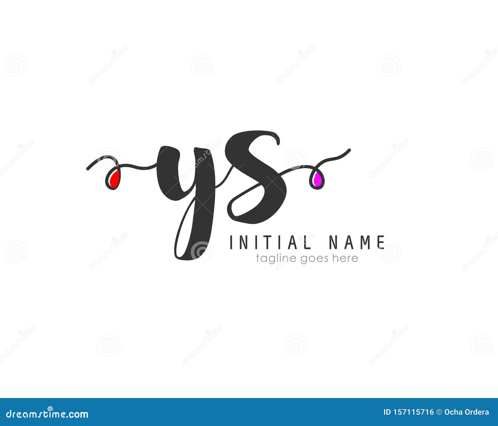 YS Signature Initial Logo Template Vector. Initial Signature Logo ...