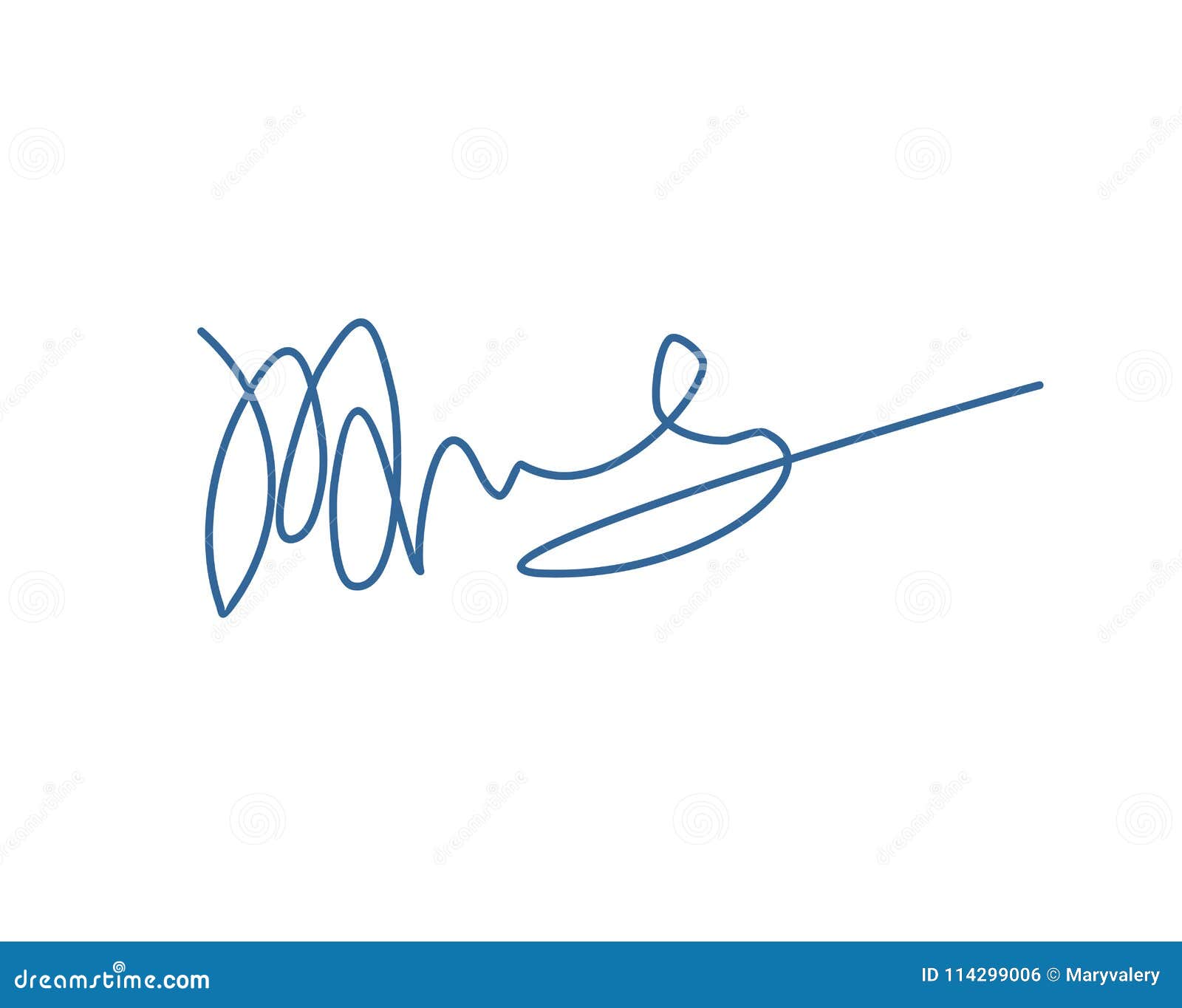 Signature Isolated On White Background. Template For Office Documents ...