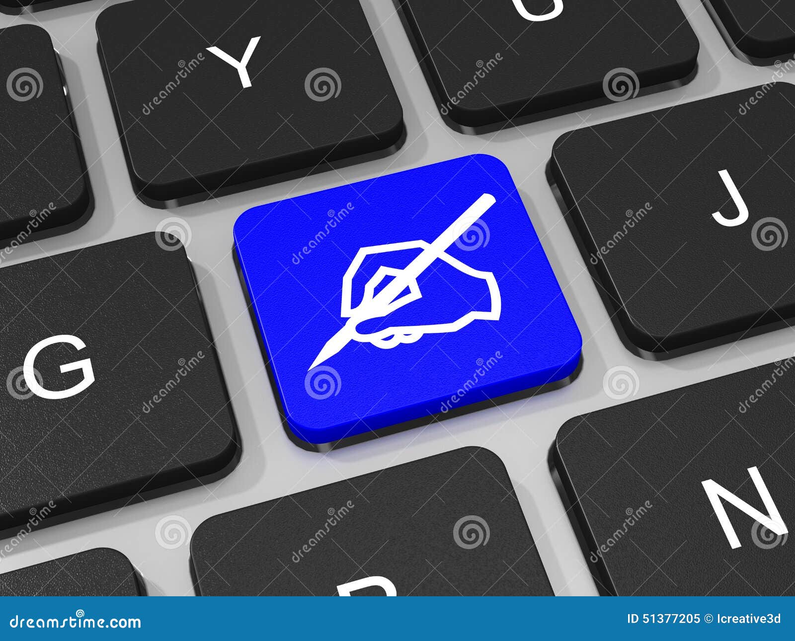 Signature Key on Keyboard of Laptop Computer. Stock Illustration ...