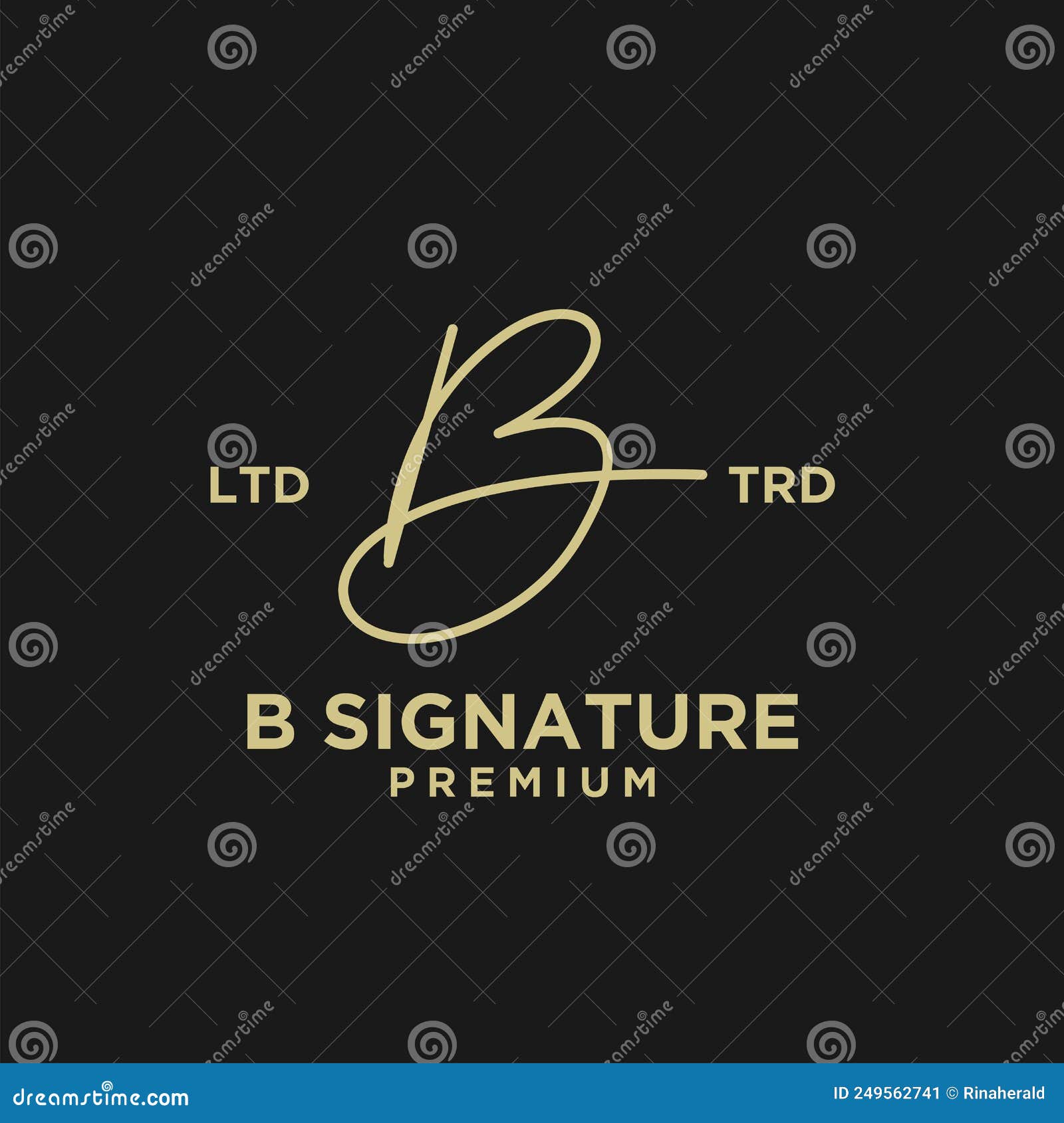 Signature Letter B Hand Write Logo Design Stock Illustration ...