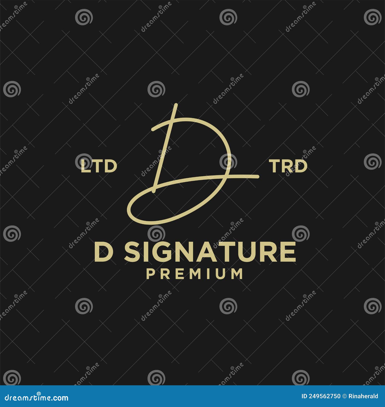Signature Letter D Hand Write Logo Design Stock Illustration ...