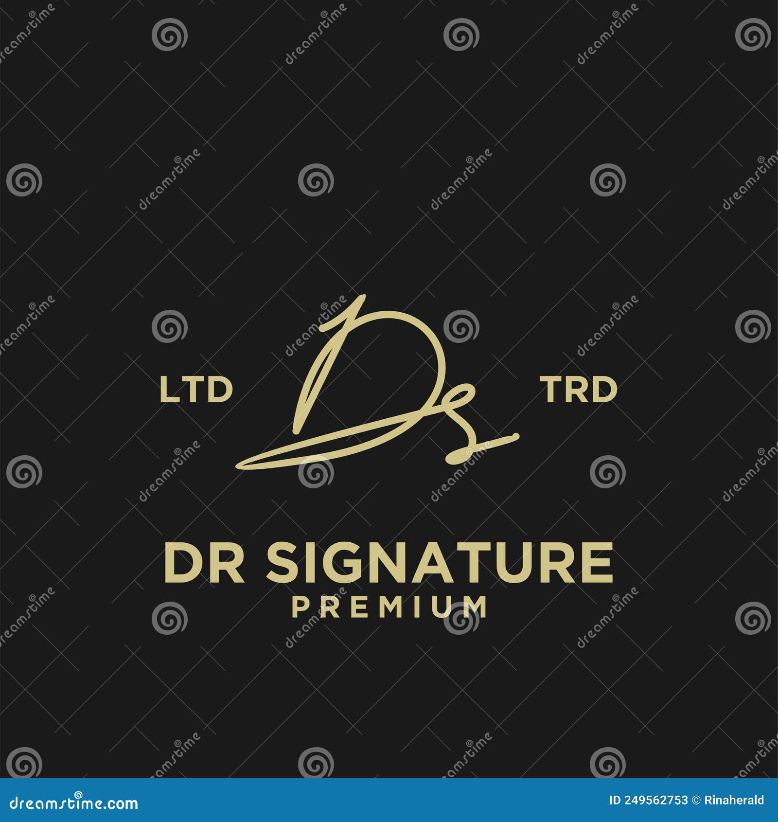 Signature Letter Dr Hand Write Logo Design Stock Illustration ...