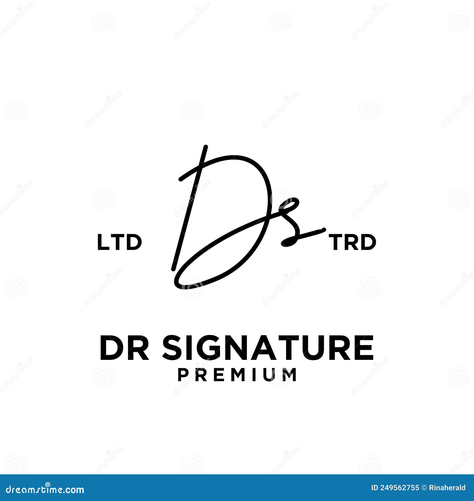 Signature Letter Dr Hand Write Logo Design Stock Illustration ...