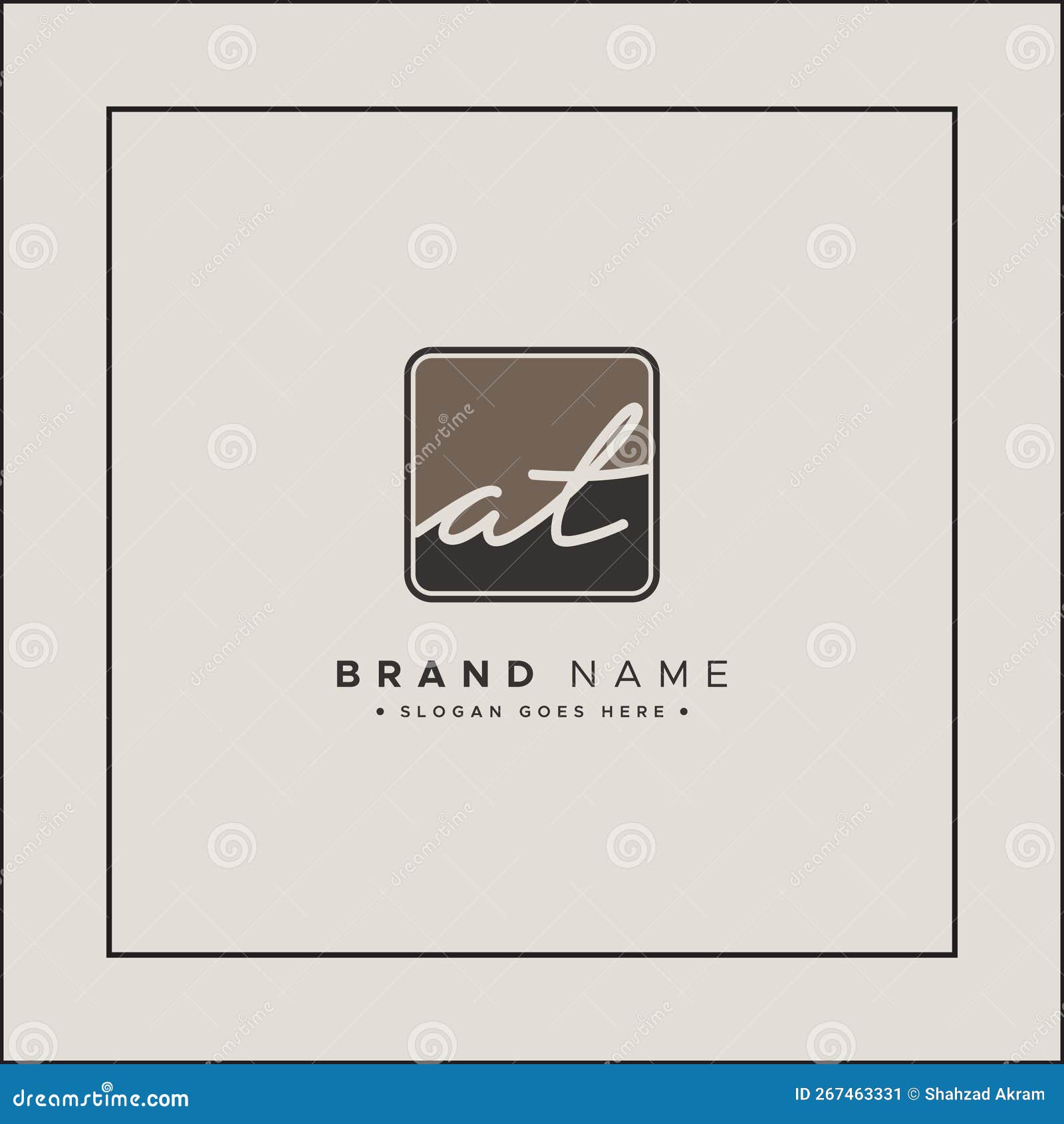 At Signature Logo - Handwritten Vector Logo Template for at Alphabet ...