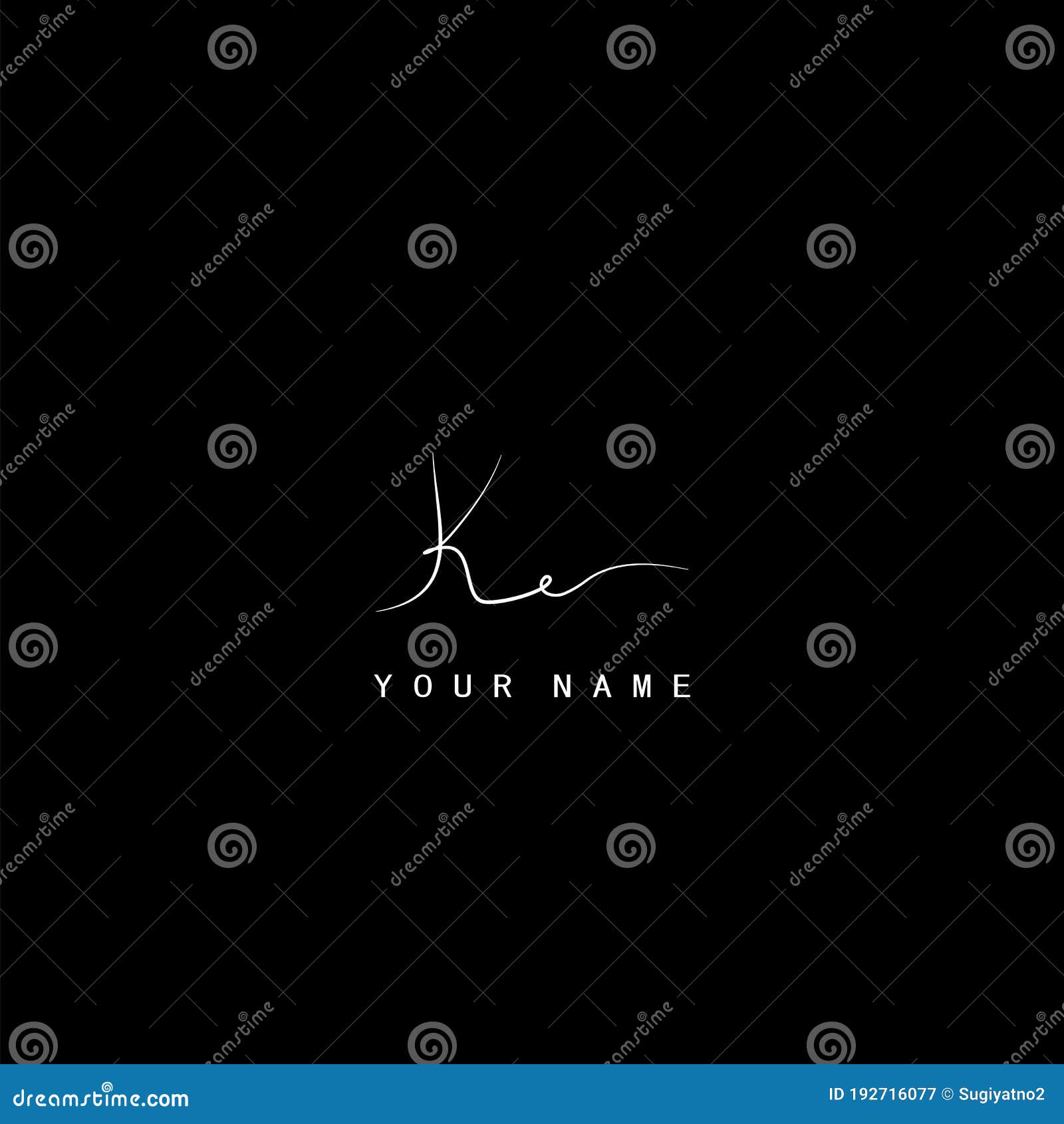Signature Logo K and E, KE Initial Letter. Handwriting Calligraphic ...