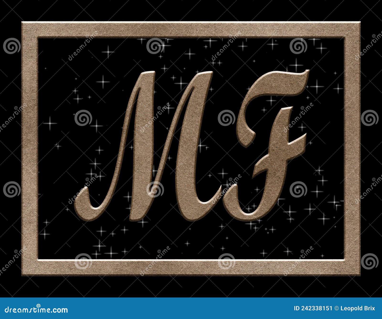 Signature MF , crystal stock illustration. Illustration of arts - 242338151