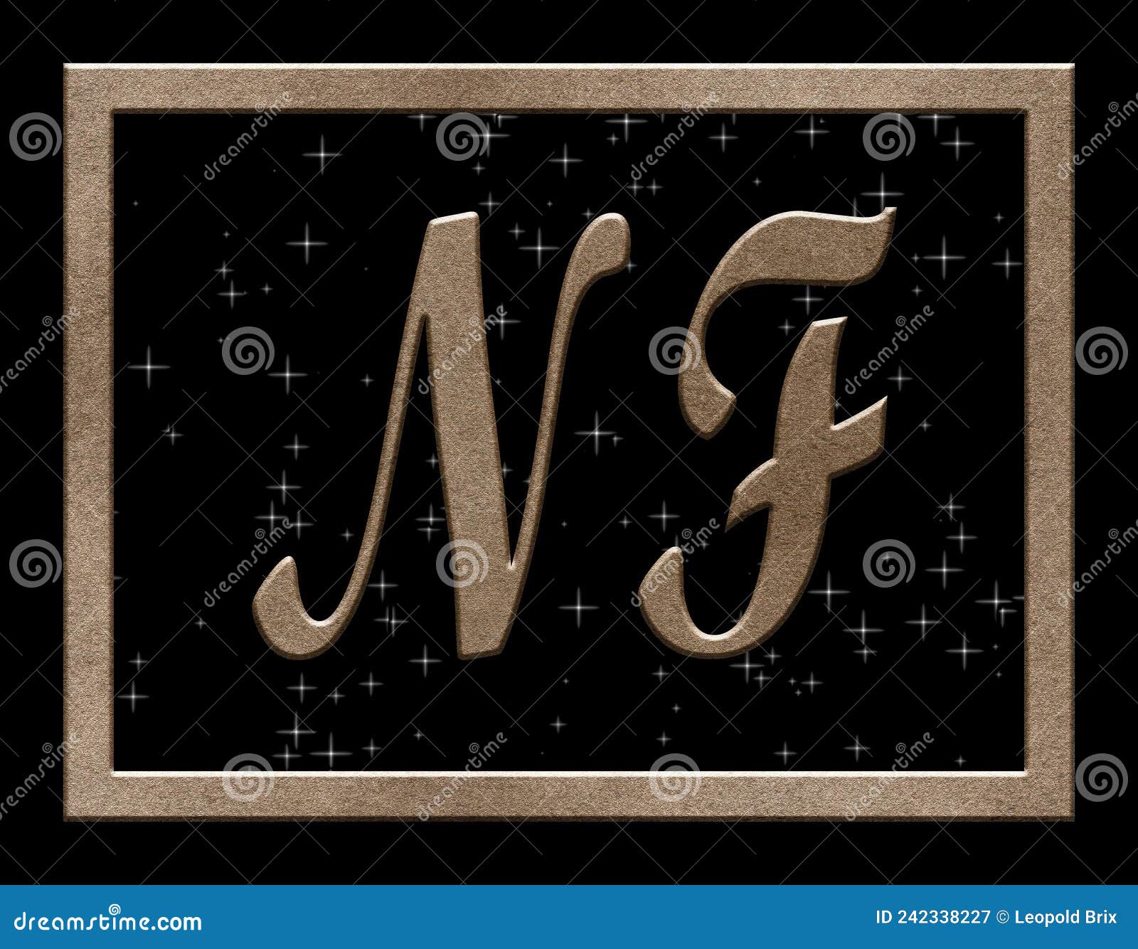 Signature NF , crystal stock illustration. Illustration of majuscule ...
