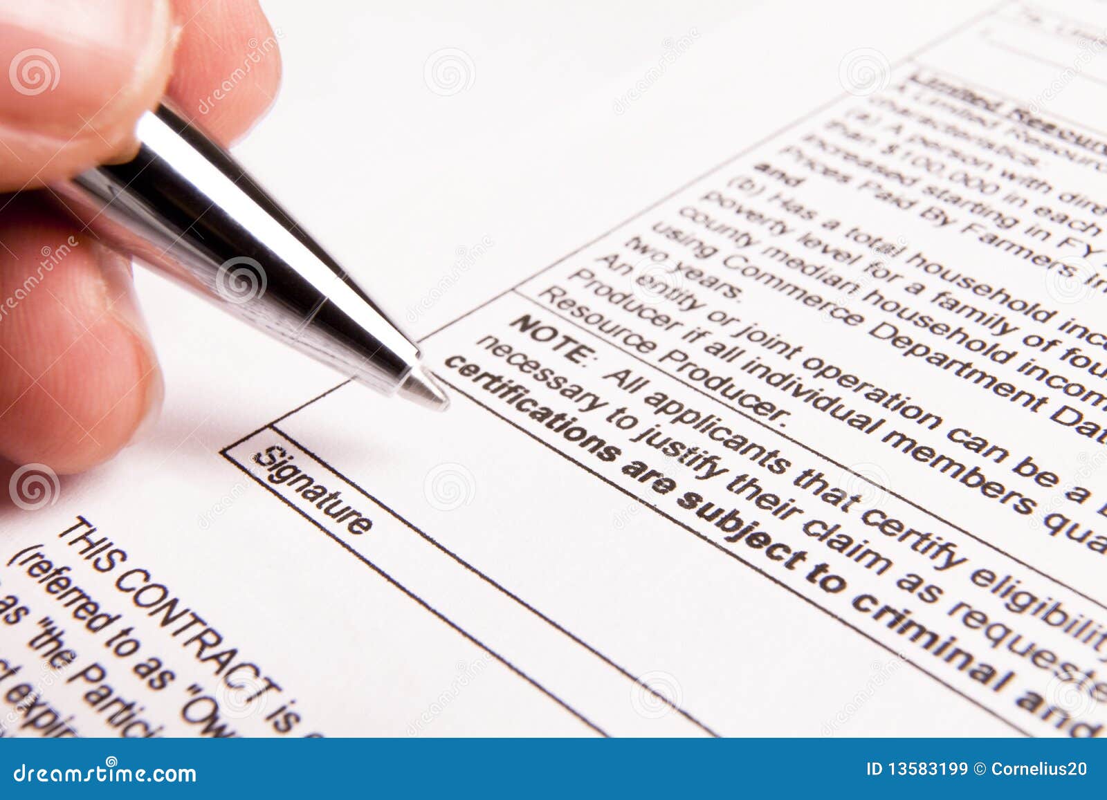 Signature paper stock image. Image of form, business - 13583199