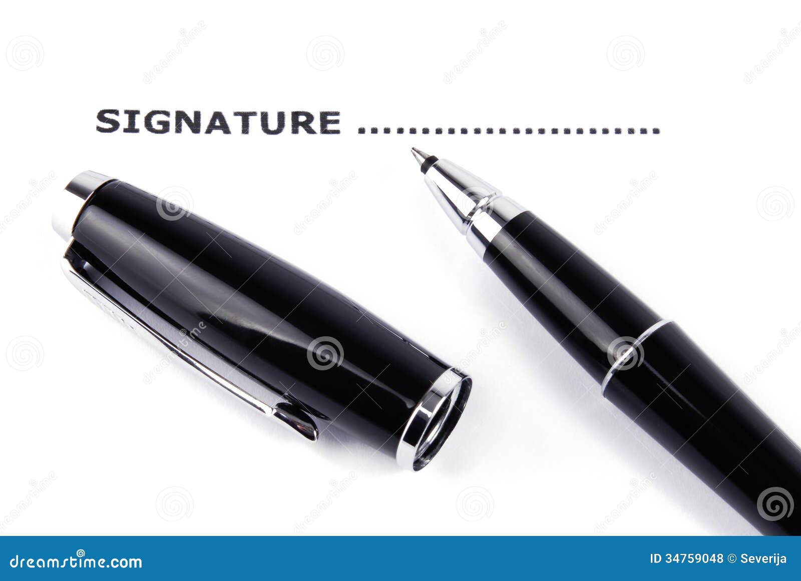 Signature Pen Isolated Macro Stock Photo - Image of document, legal ...