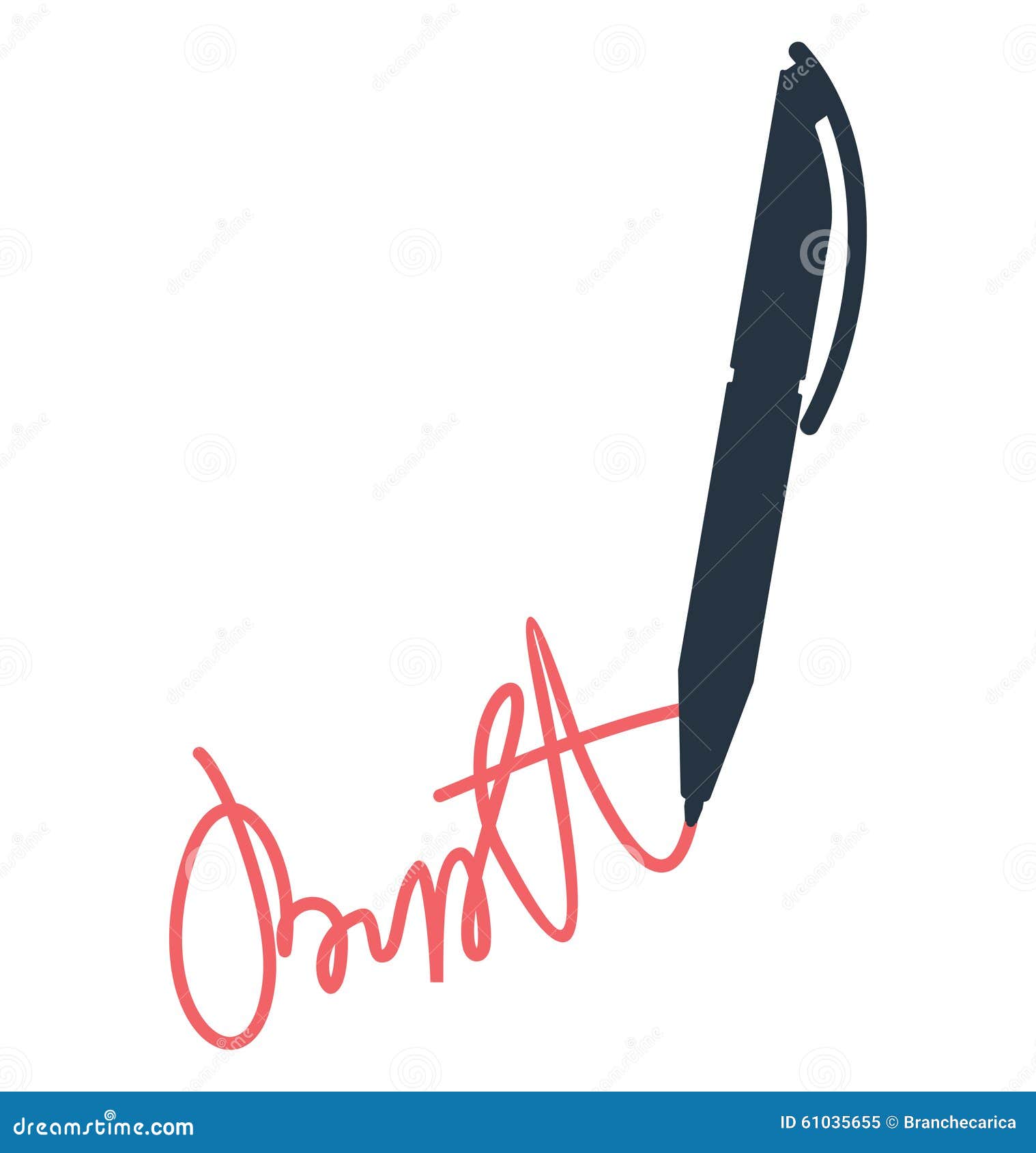 Signature and pen stock illustration. Illustration of signature - 61035655