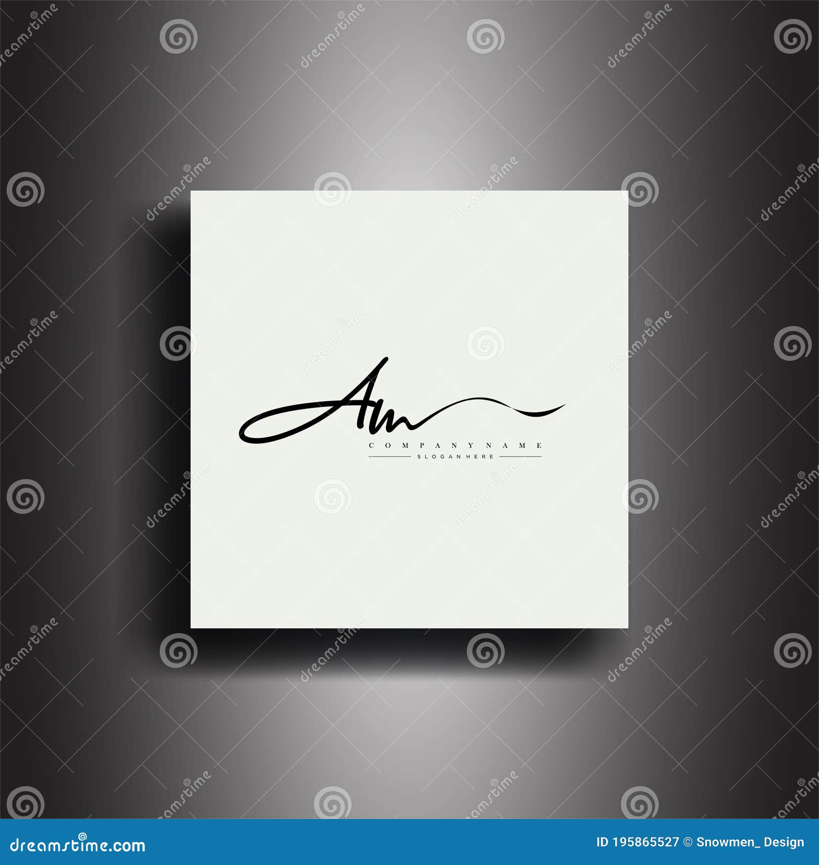 Am Signature Style Monogram.Calligraphic Lettering Icon and Handwriting ...