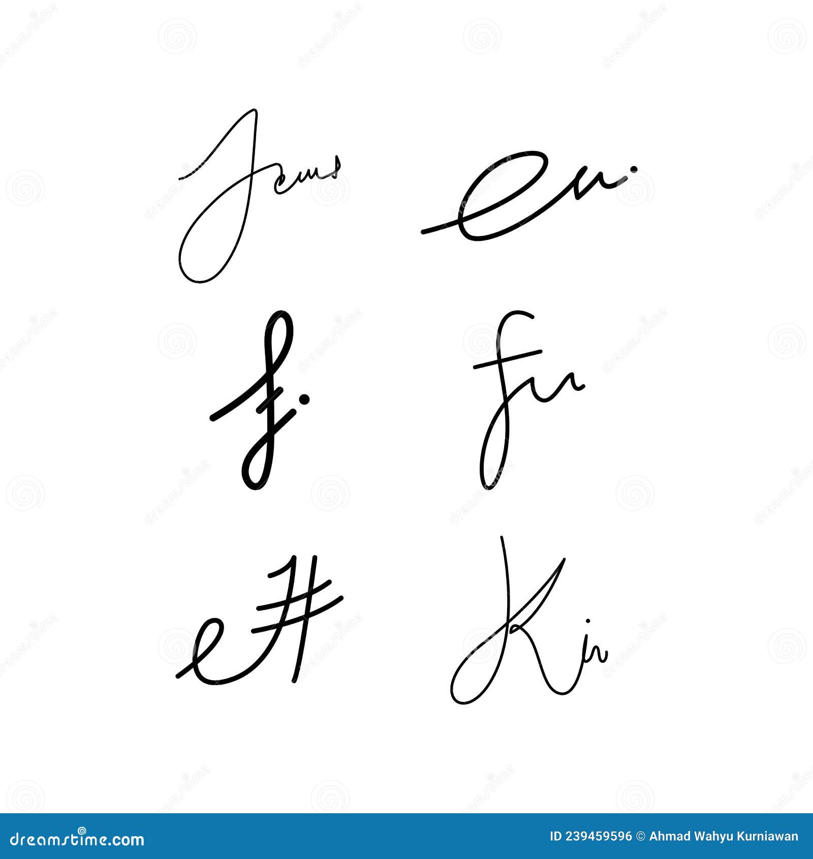 Signature Symbol with Initial Lette Stock Vector - Illustration of ...