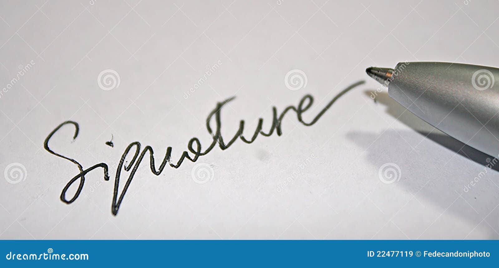 Signature in white paper stock image. Image of written - 22477119