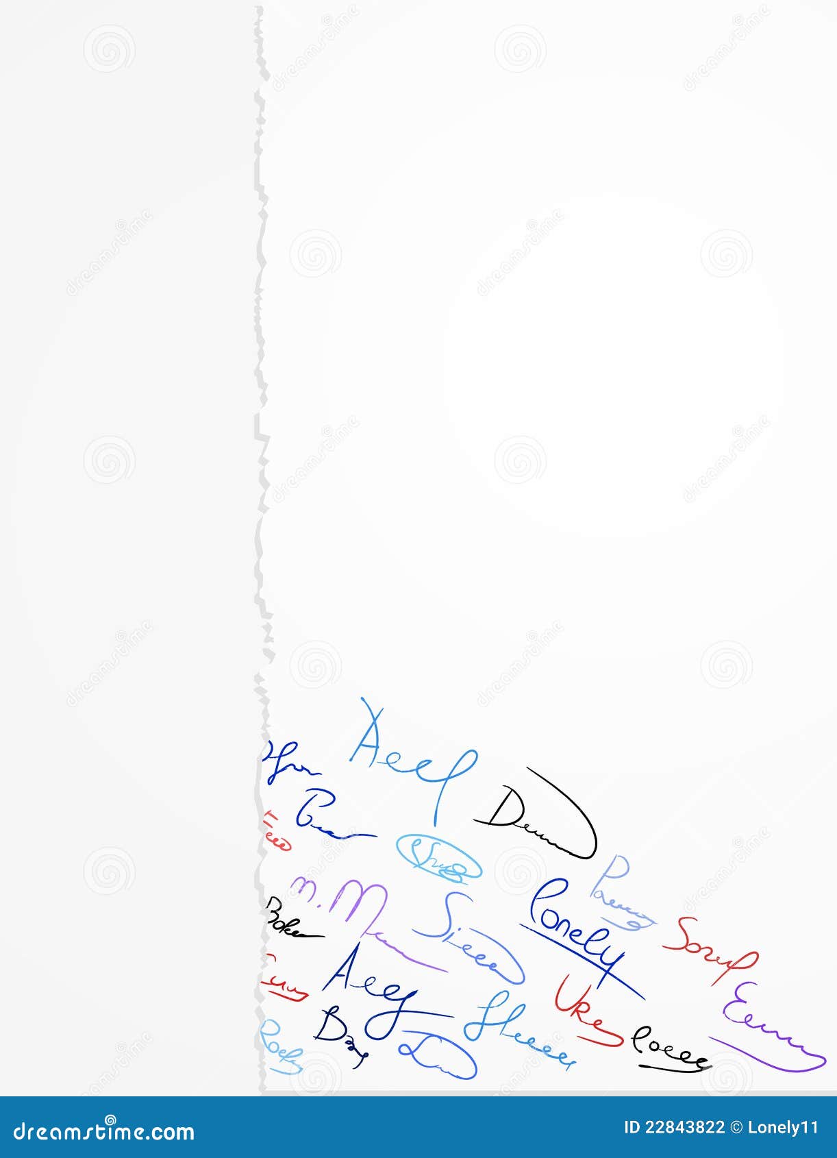 Signatures on a paper stock vector. Illustration of paper - 22843822