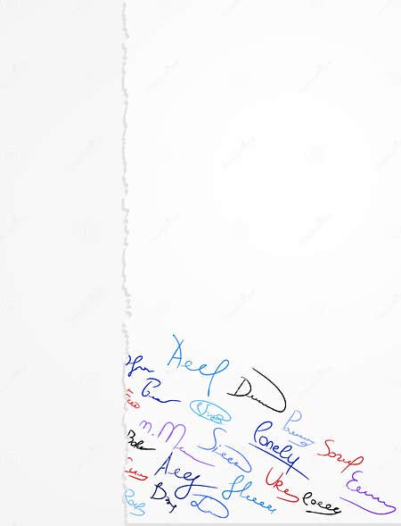 Signatures on a paper stock vector. Illustration of paper - 22843822