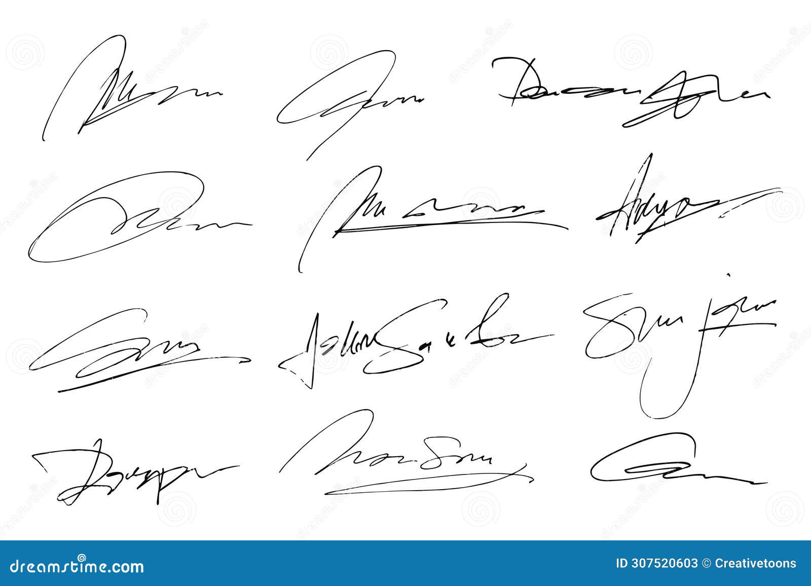 Fictitious Handwritten Signature Scribble For Business Certificate Or ...