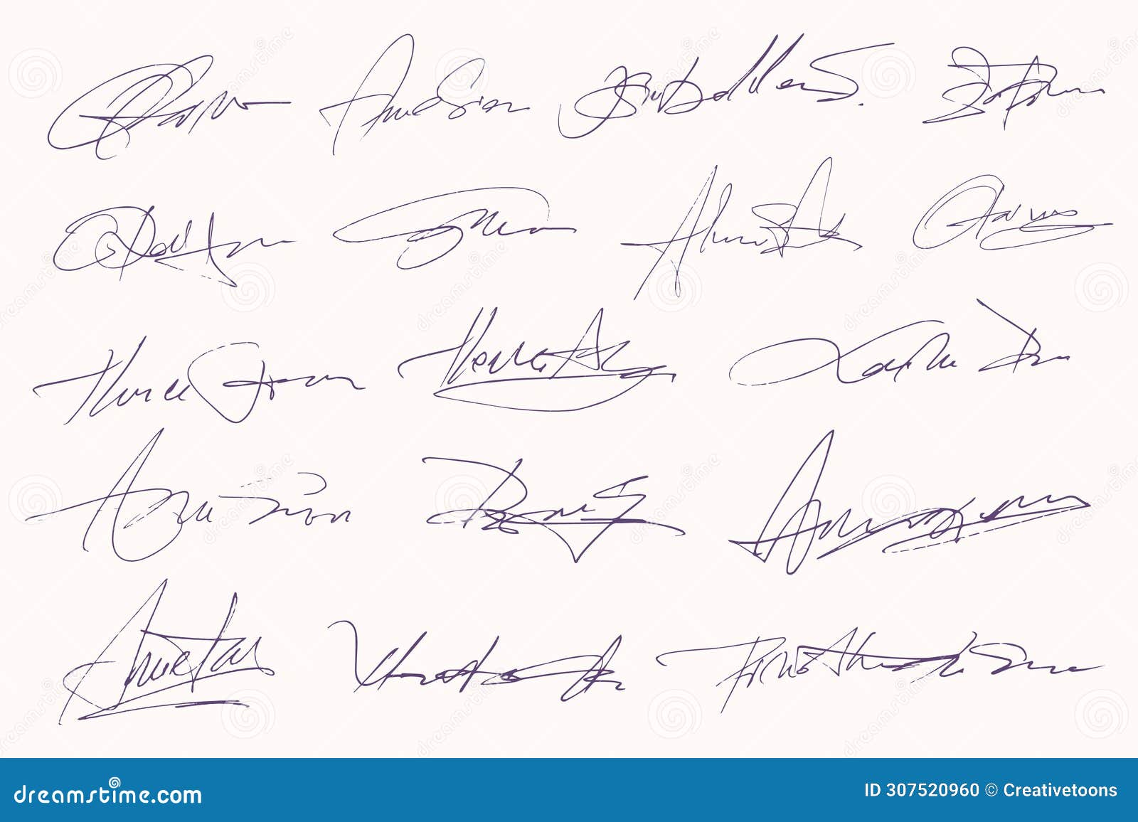 Fictitious Handwritten Signature Scribble For Business Certificate Or ...