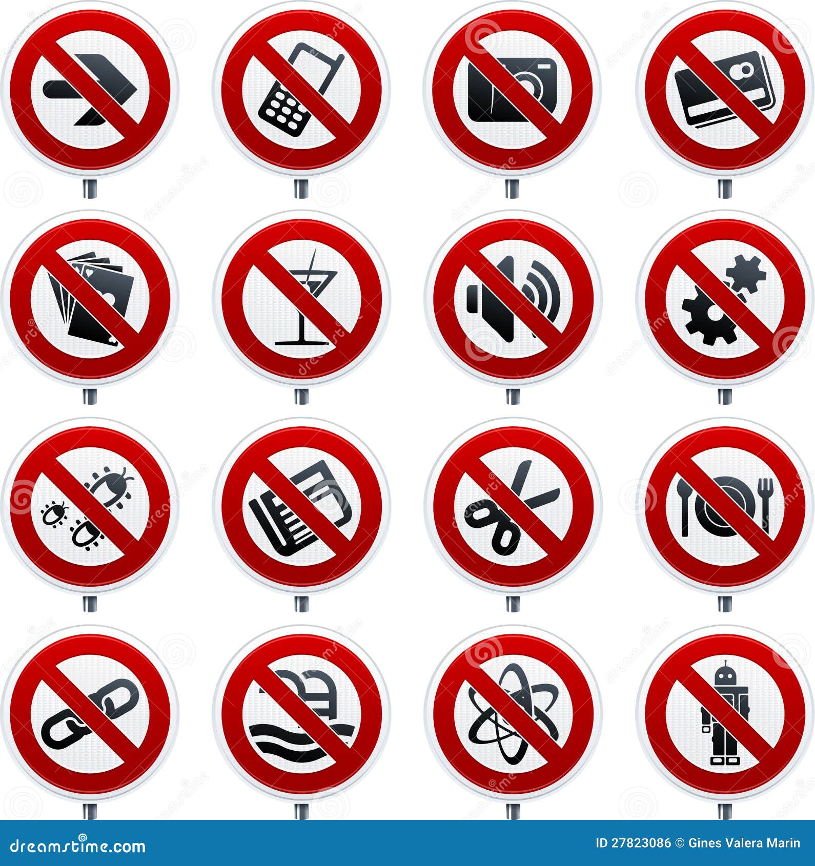 Signaux interdits illustration de vecteur. Illustration du route - 27823086