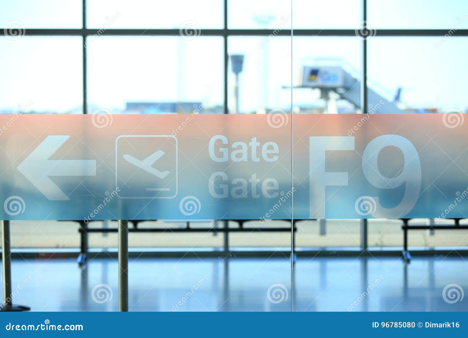 Signboard with Arrival Gate Number in Airport Stock Photo - Image of ...