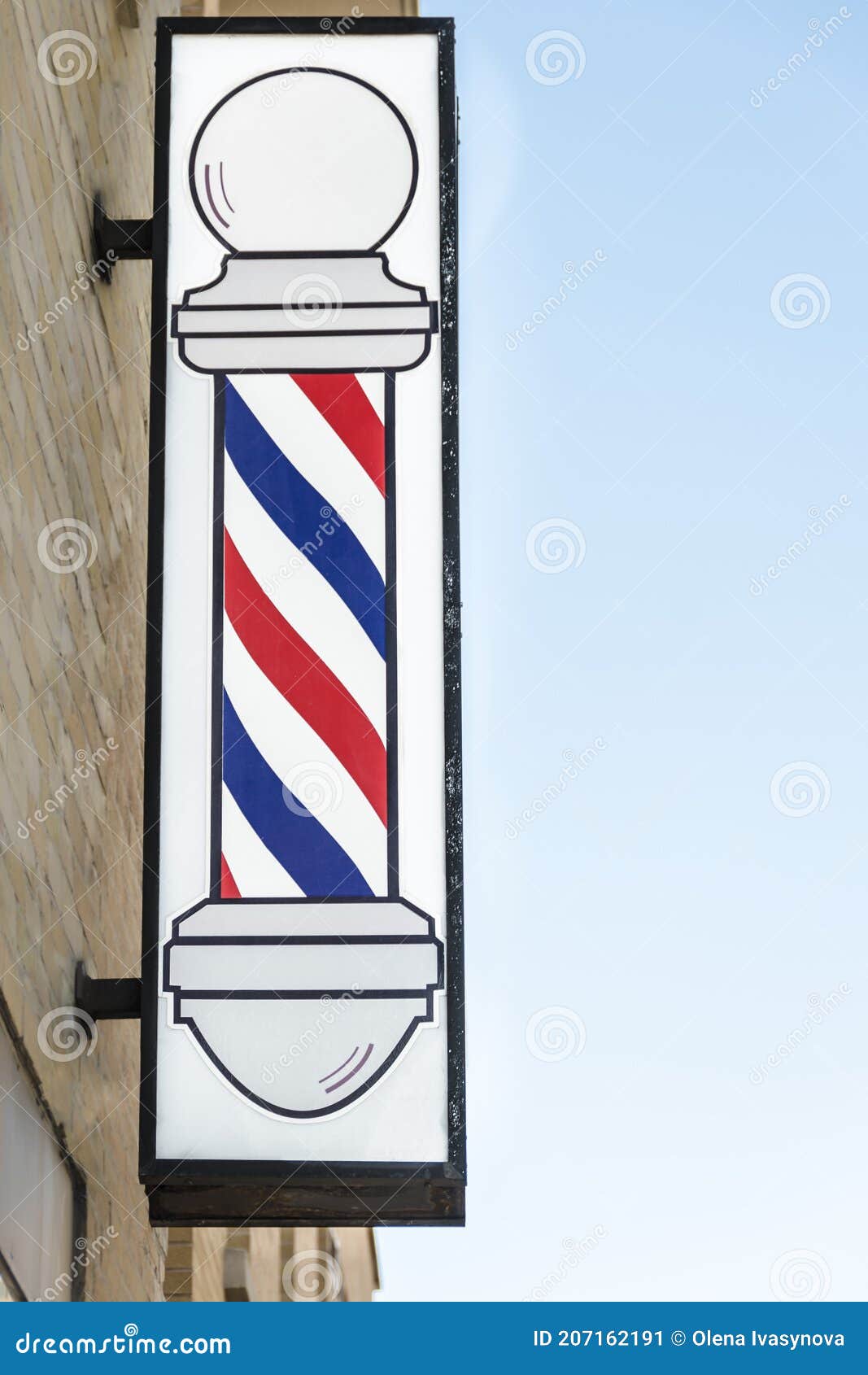 Signboard Barber Shop for Men Hangs on the Wall. Vertical Photo Stock ...