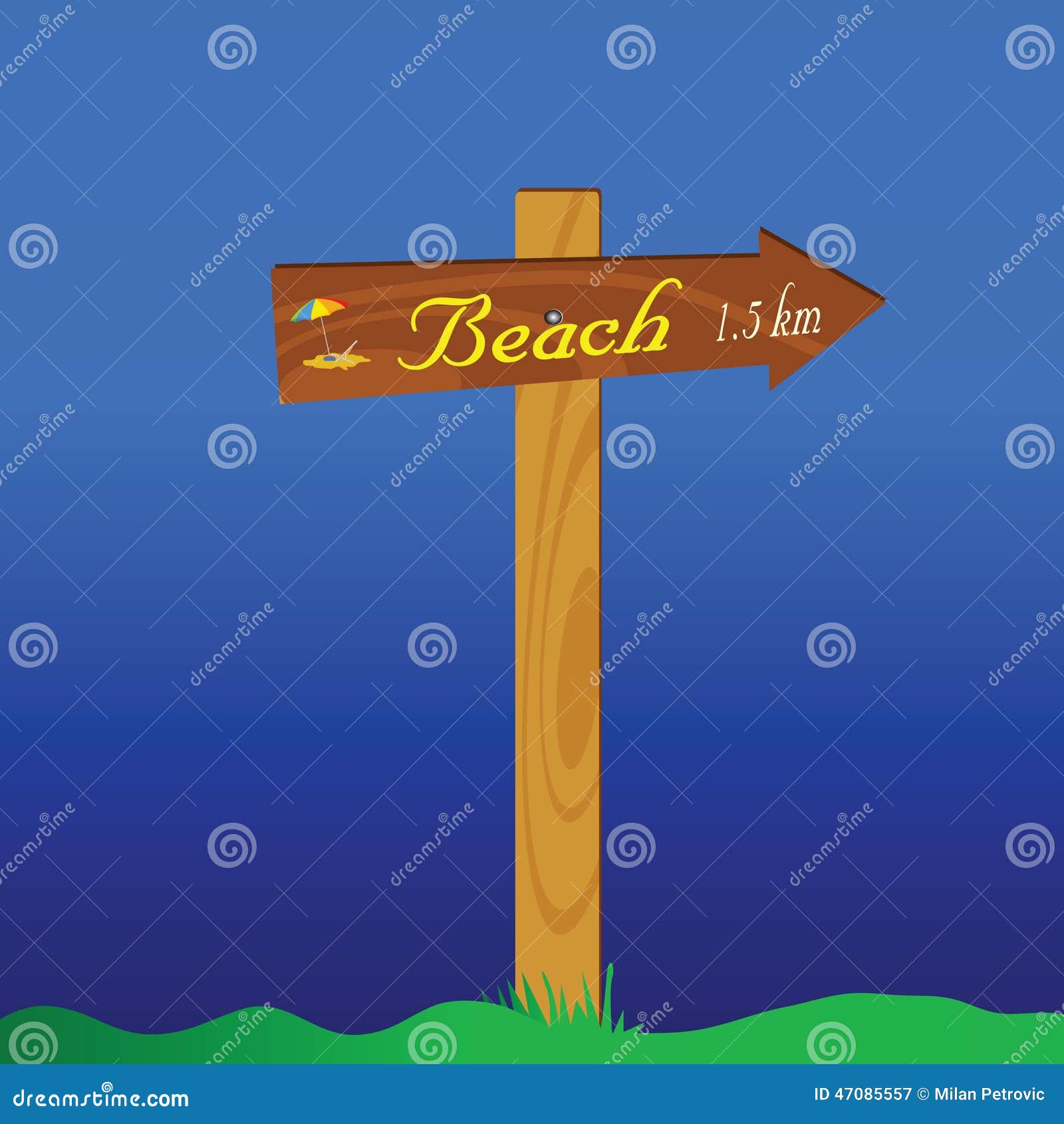 Signboard for the Beach Vector Illustration Stock Vector - Illustration ...