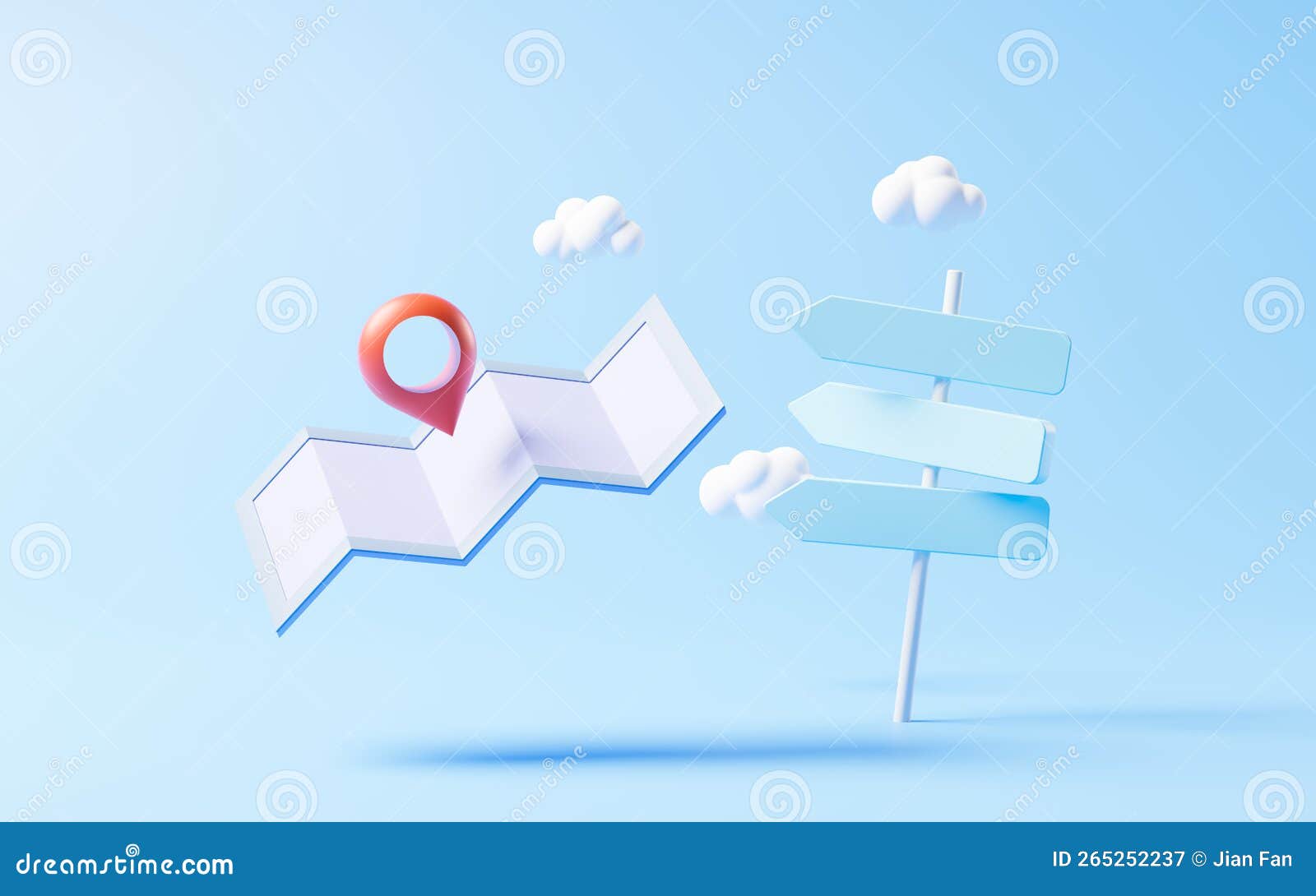 Signboard with Cartoon Style, 3d Rendering Stock Illustration ...