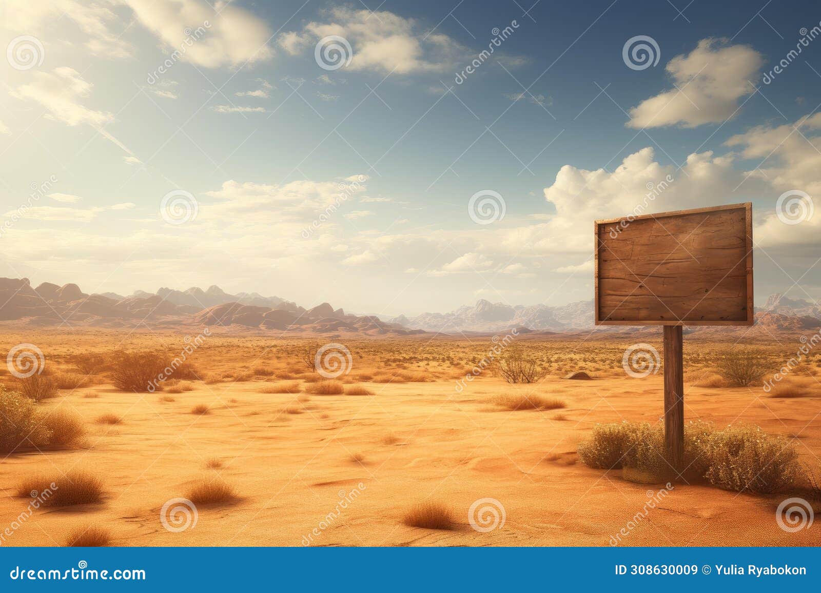 Signboard Desert. Generate Ai Stock Illustration - Illustration of ...