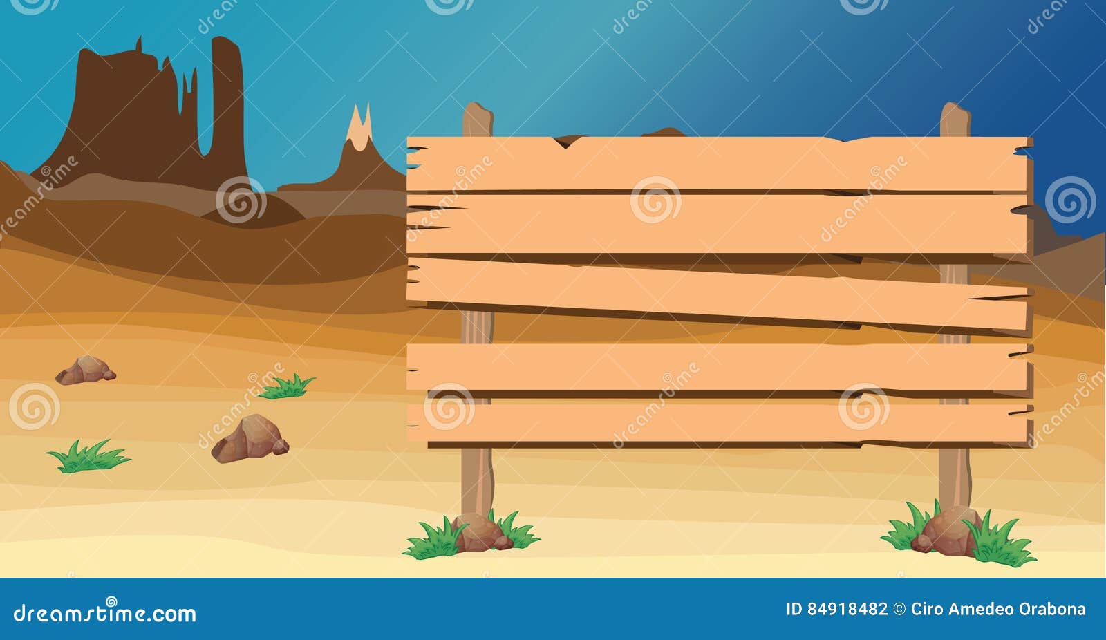Signboard at the desert stock vector. Illustration of orange - 84918482
