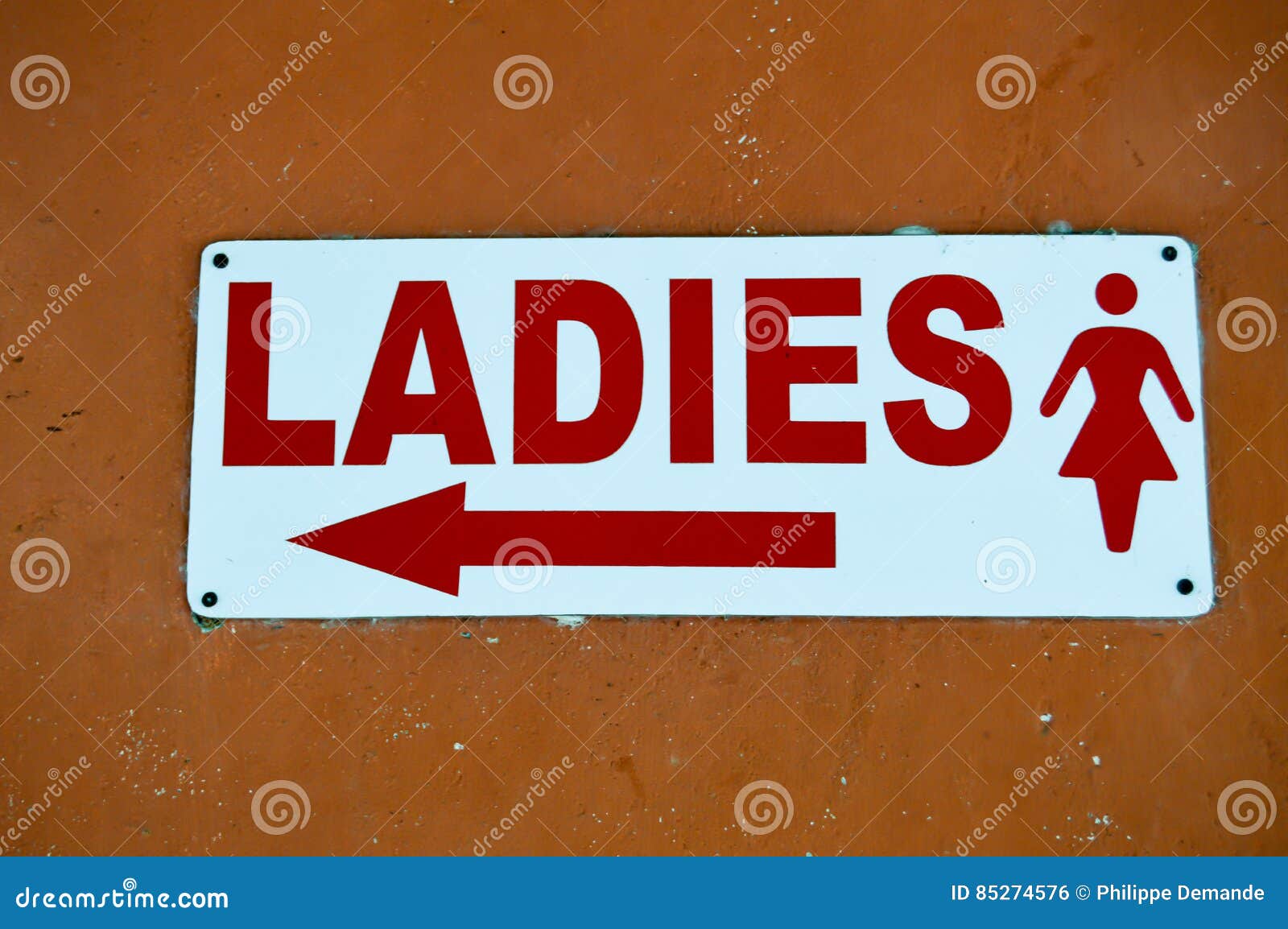 Signboard ladies with stock photo. Image of advertise - 85274576