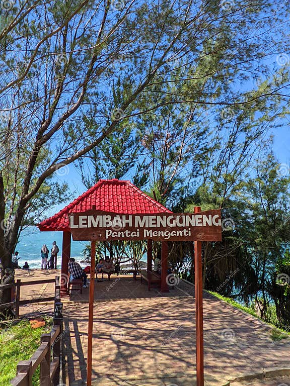 Signboard Menguneng Valley Menganti Beach in Central Java - Kebumen ...