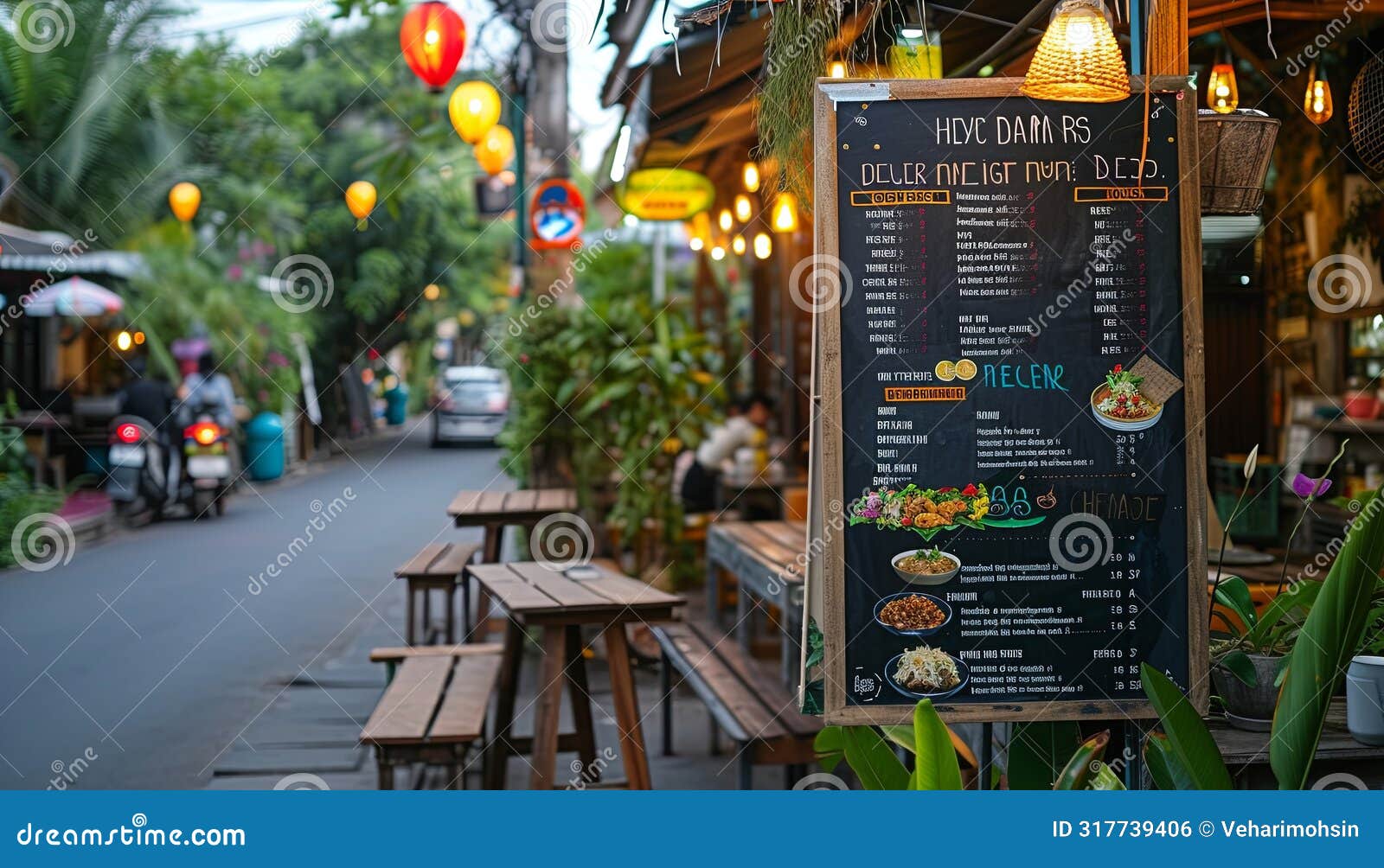 Signboard Menu Of Eatery On Street. Generative AI Royalty-Free Stock ...