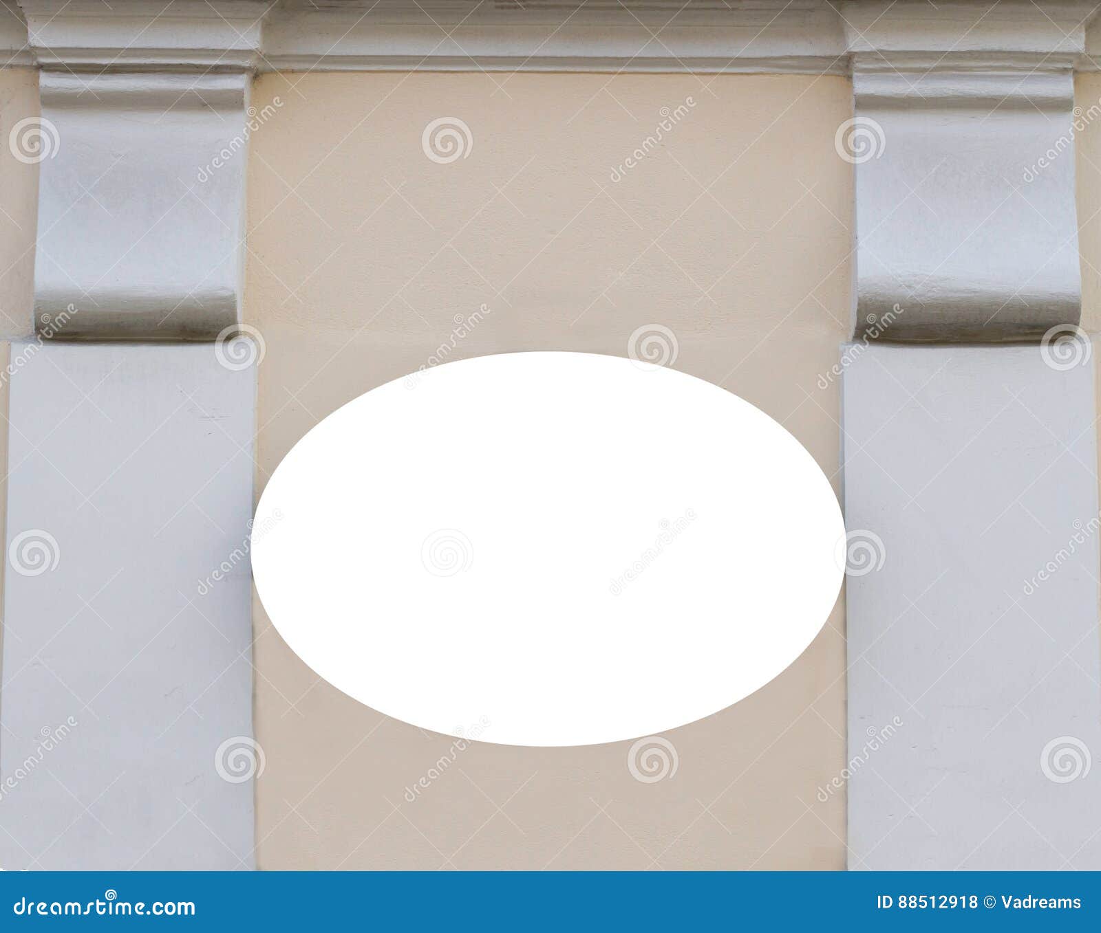 Signboard. Mock Up. Oval Shape Stock Photo - Image of blank, cafe: 88512918