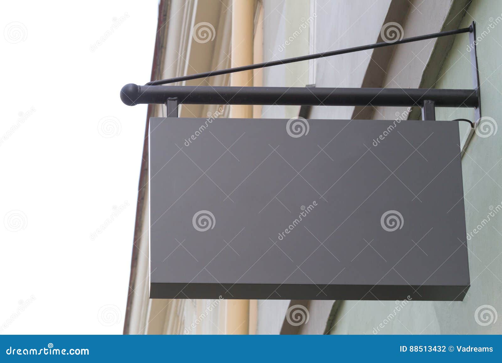 Mock Up. Rectangular Shape Signboard On Classical Architecture Building ...