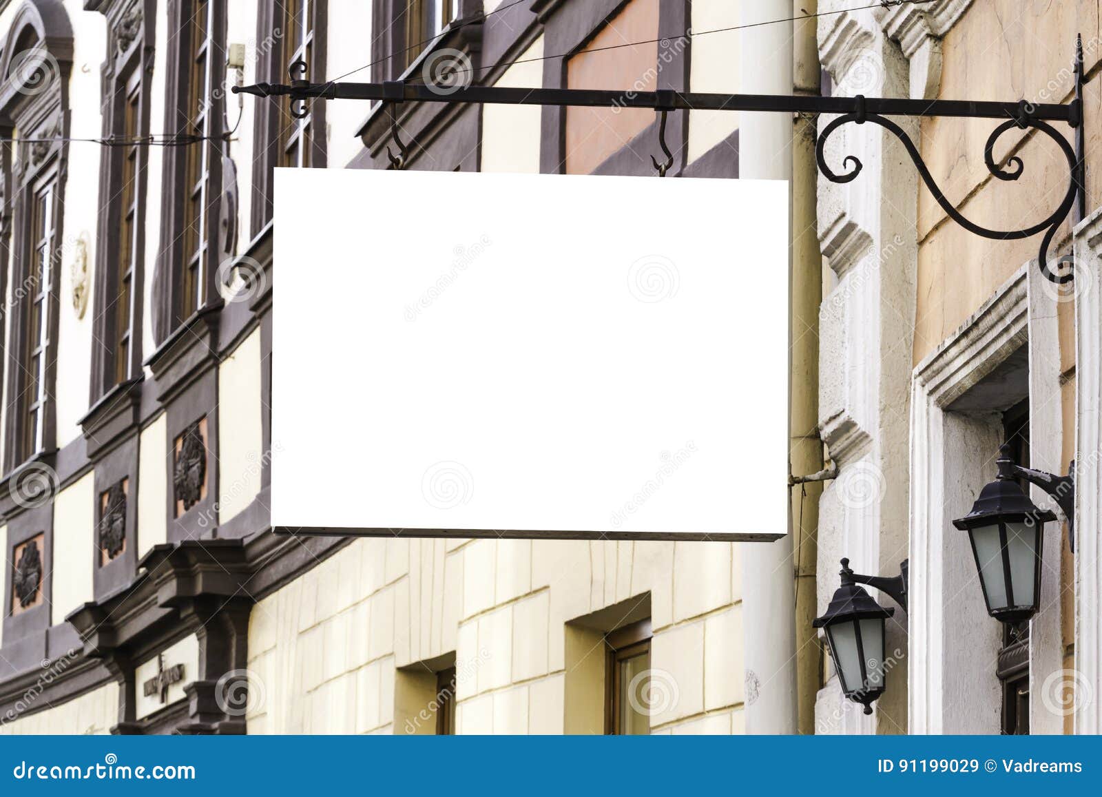 Signboard. Mock Up Rectangular Shape. Stock Image - Image of hipster ...